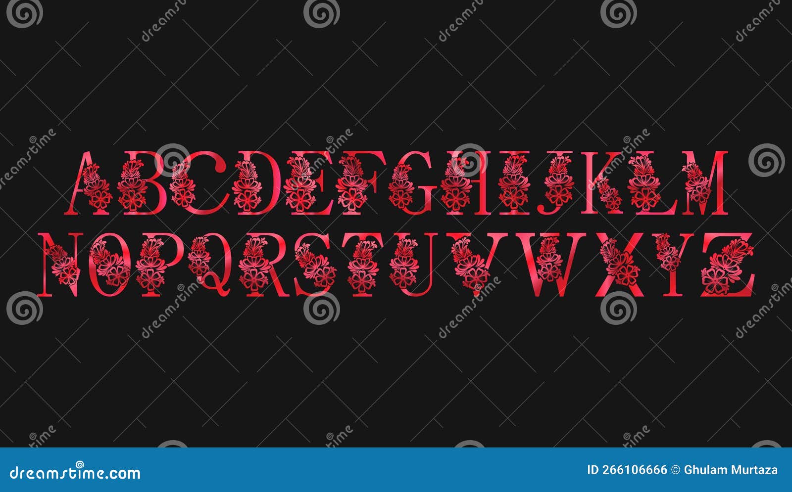 Red Metal Gradients Alphabets Vector Illustration | CartoonDealer.com ...