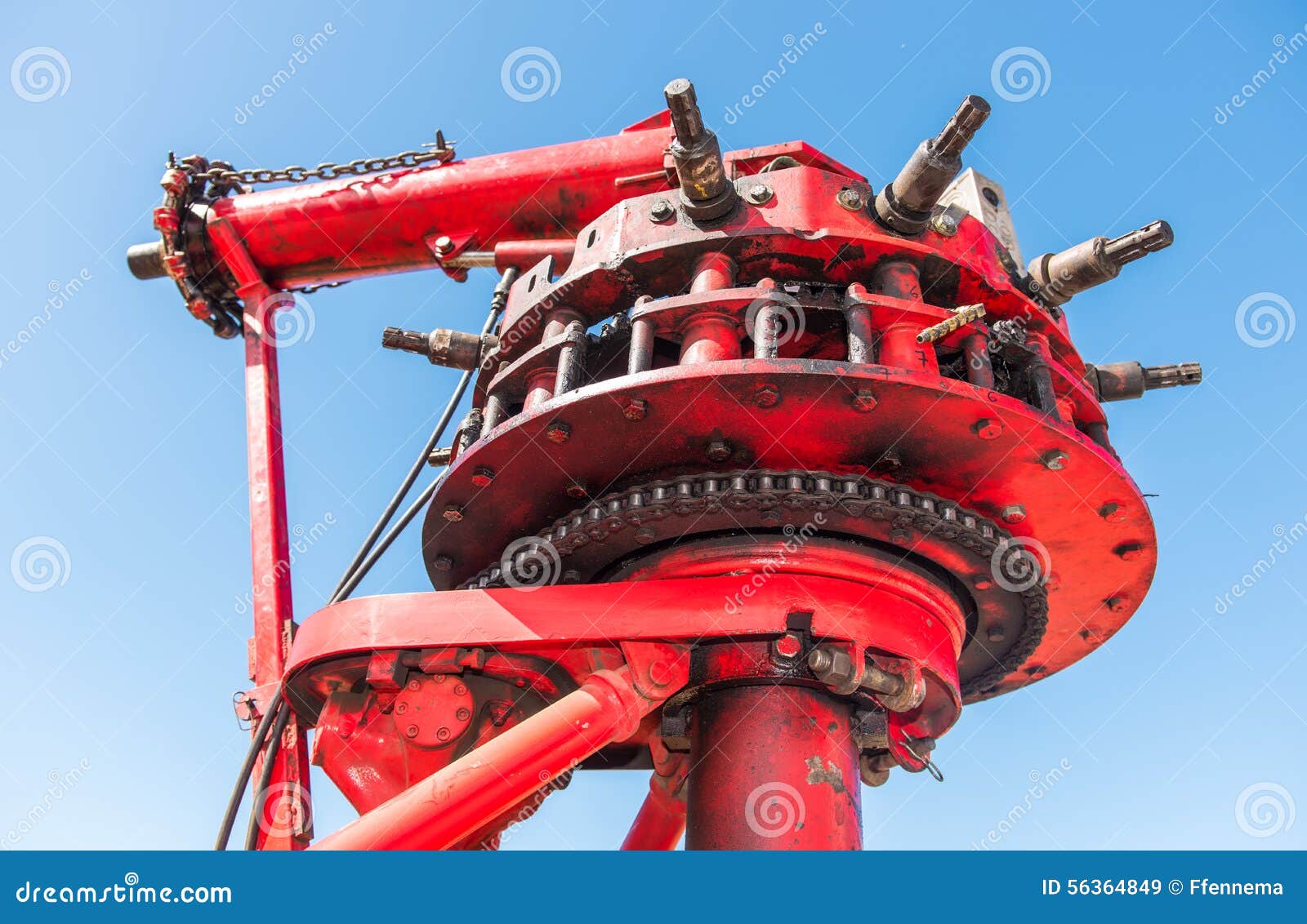 Red Metal Machine for an Amusement Ride Stock Image - Image of metal ...