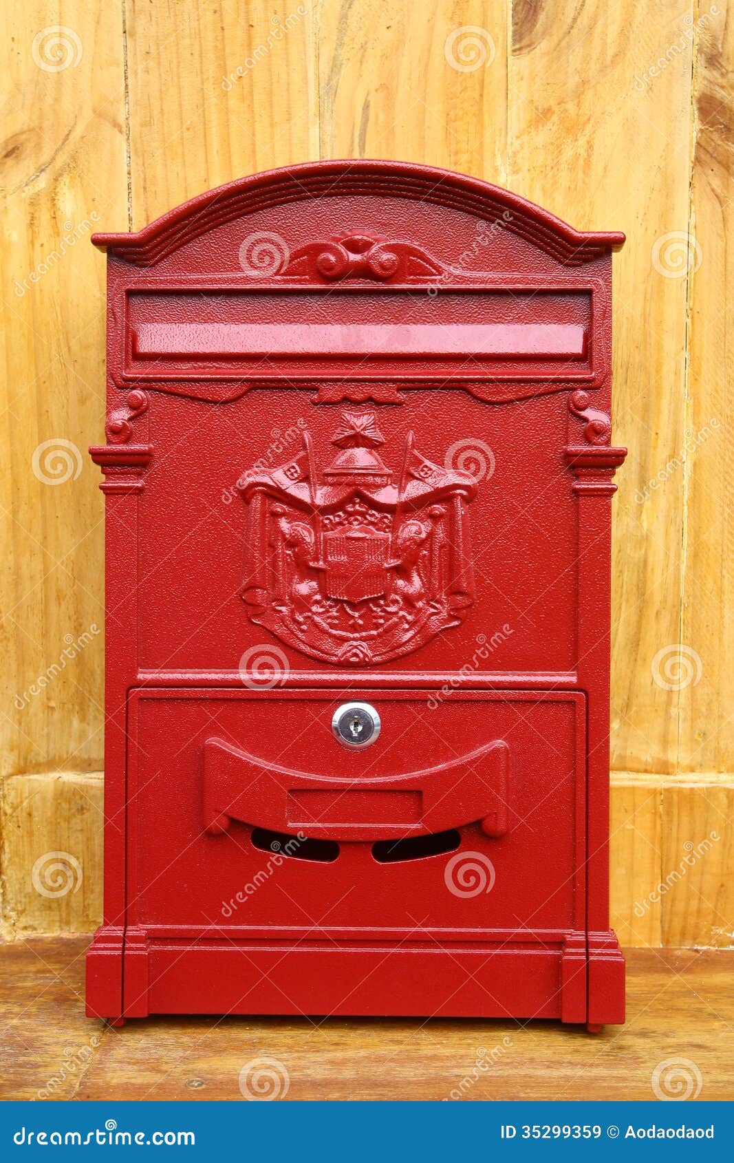 Red metal mail box stock image. Image of paper, antique - 35299359
