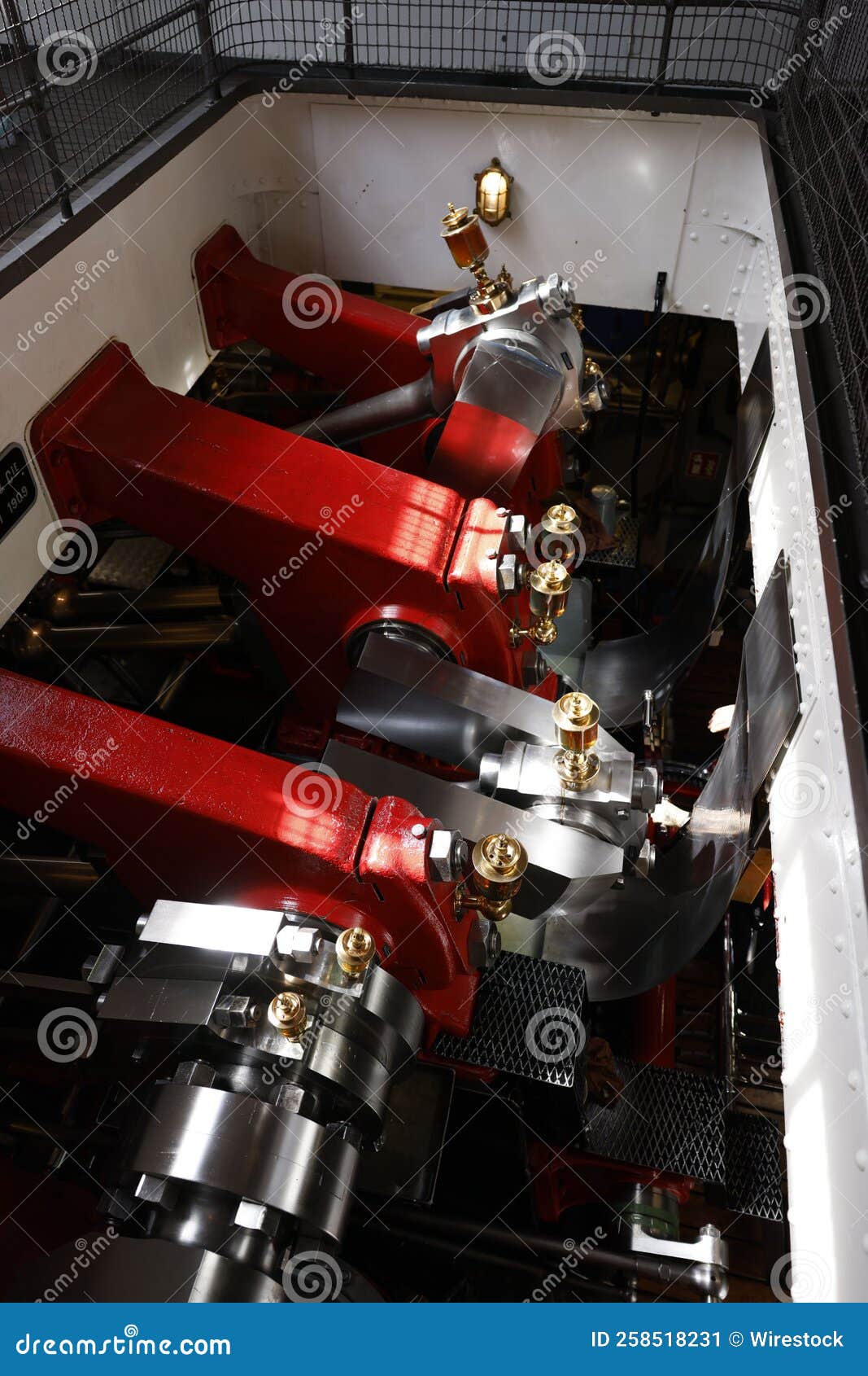 Red, Metal Open Engine Under the Light, Vertical Editorial Photo ...