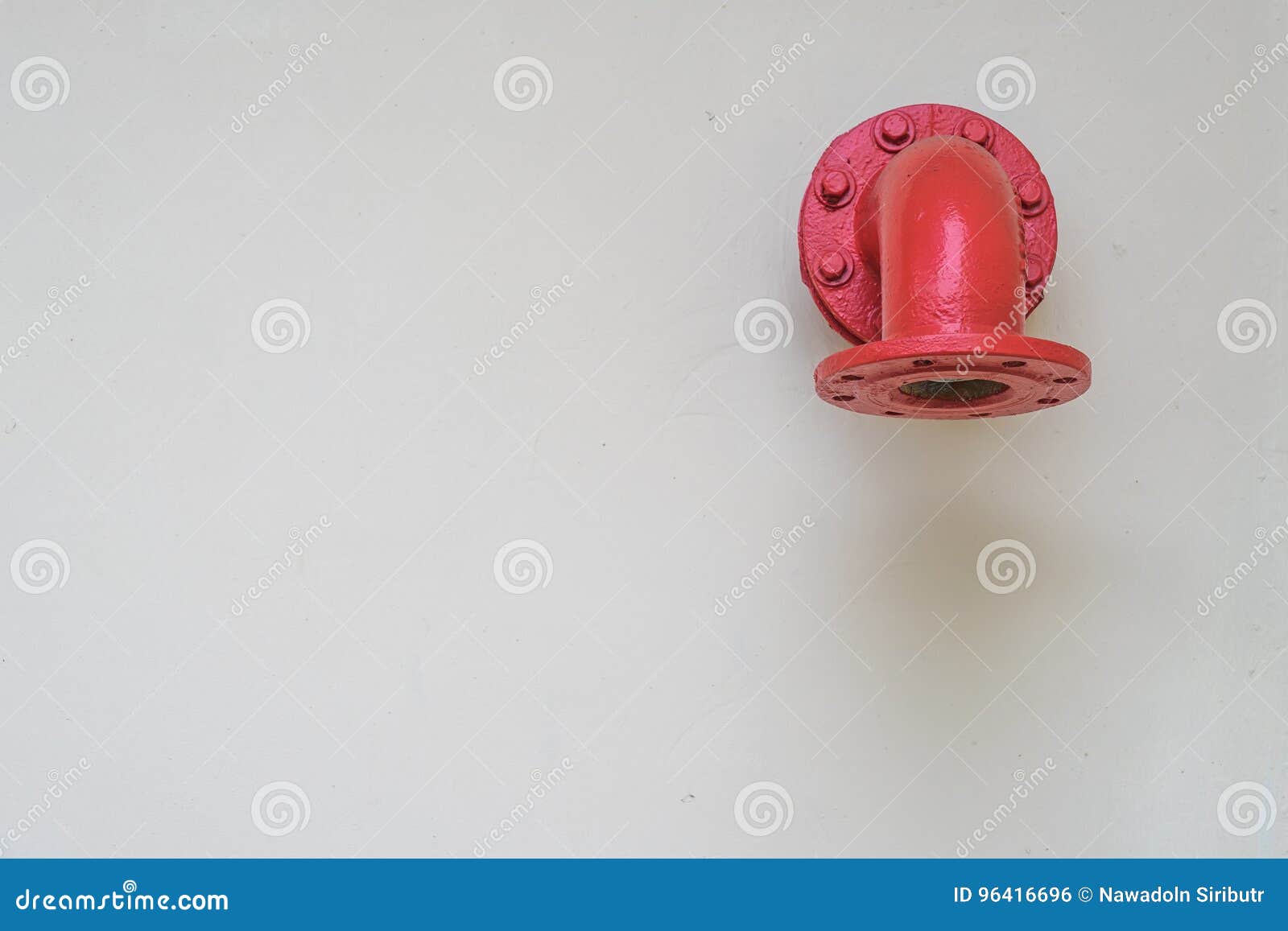 Red Metal Pipe on the White Wall Stock Photo - Image of water, pipeline ...