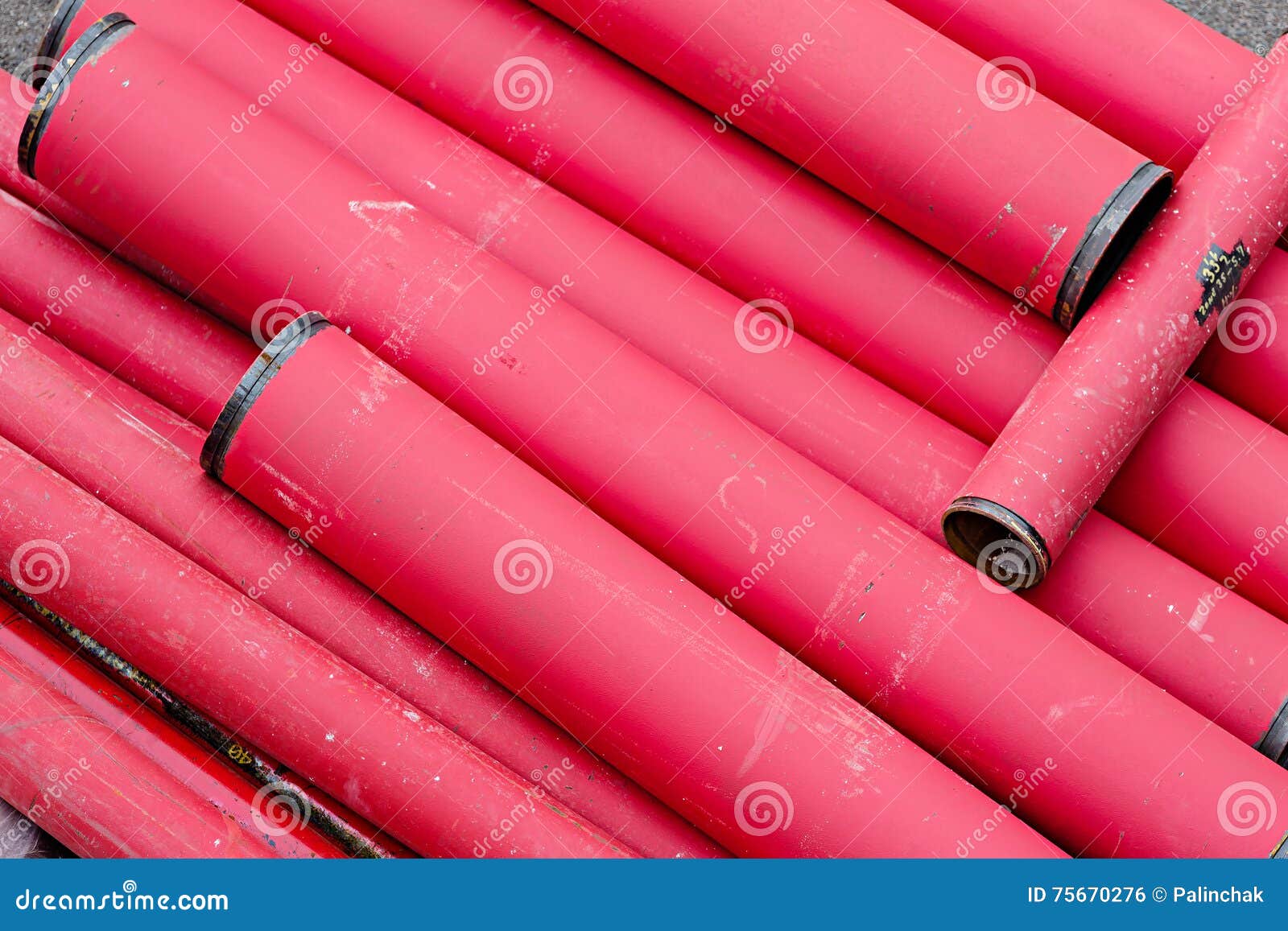 Red metal pipes stock photo. Image of development, manufacture - 75670276