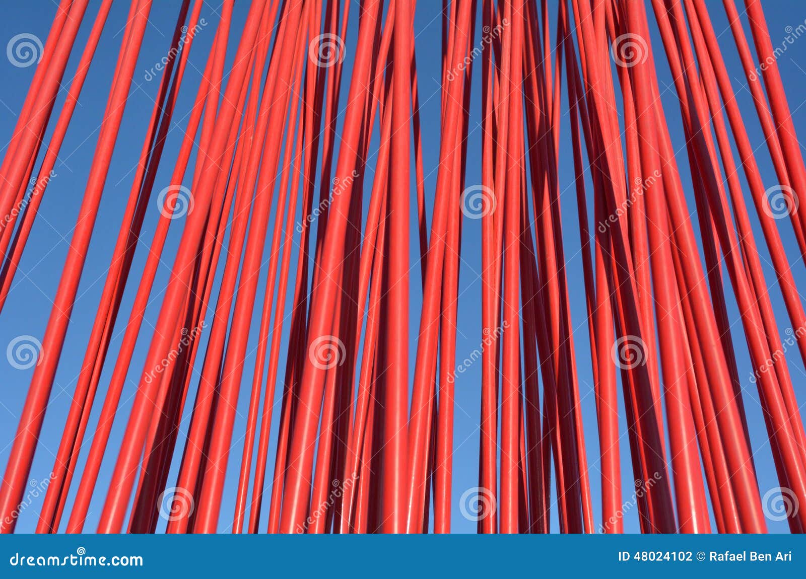 Red metal poles stock photo. Image of metal, fence, lines - 48024102