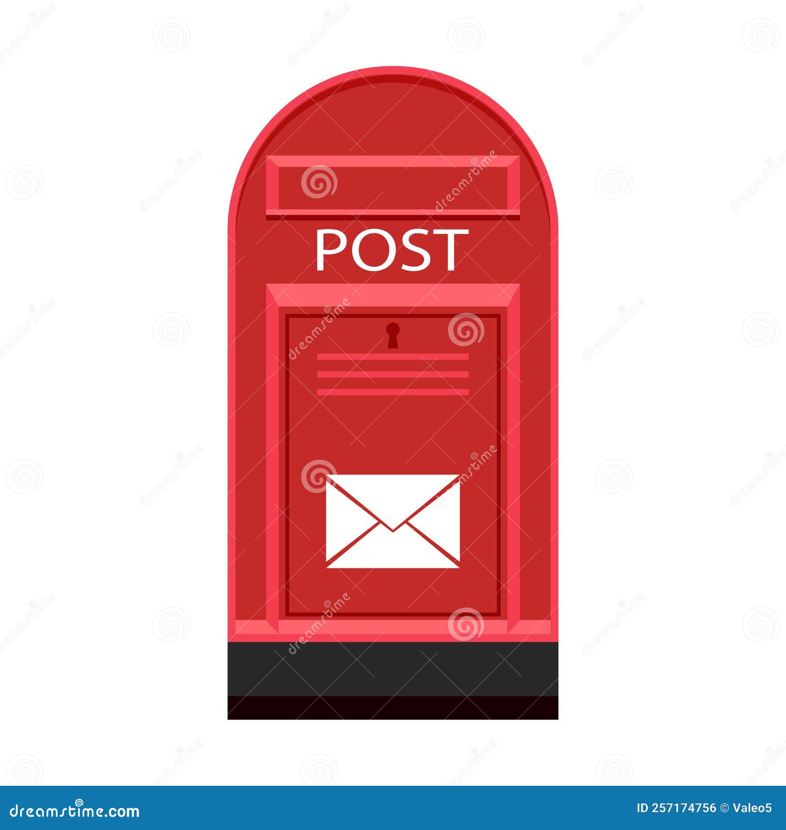 Red Metal Post Box Isolated on White Background Stock Vector ...