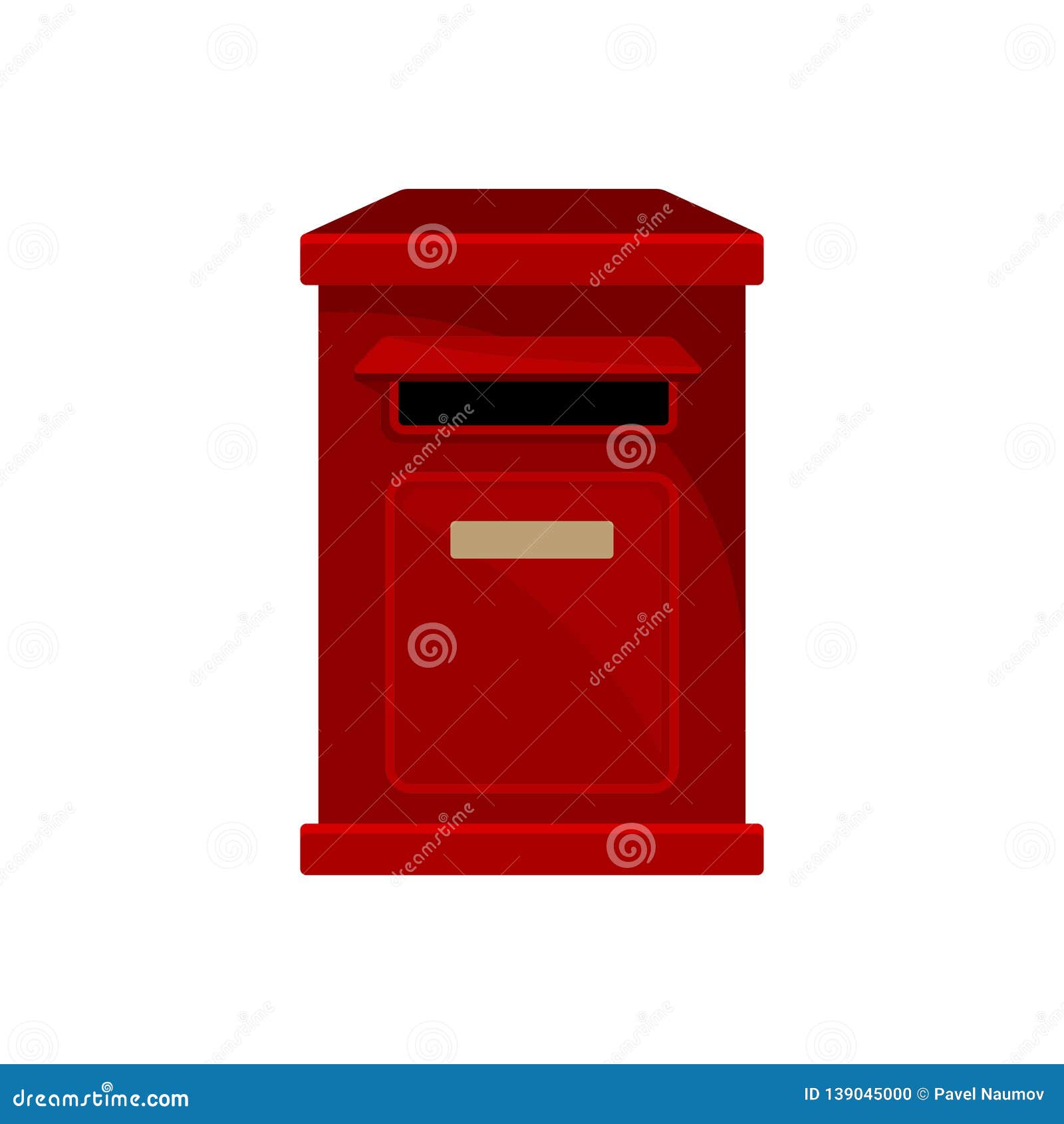 Red Metal Postal Box. Wall-mounted Mailbox. Container for Letters and ...