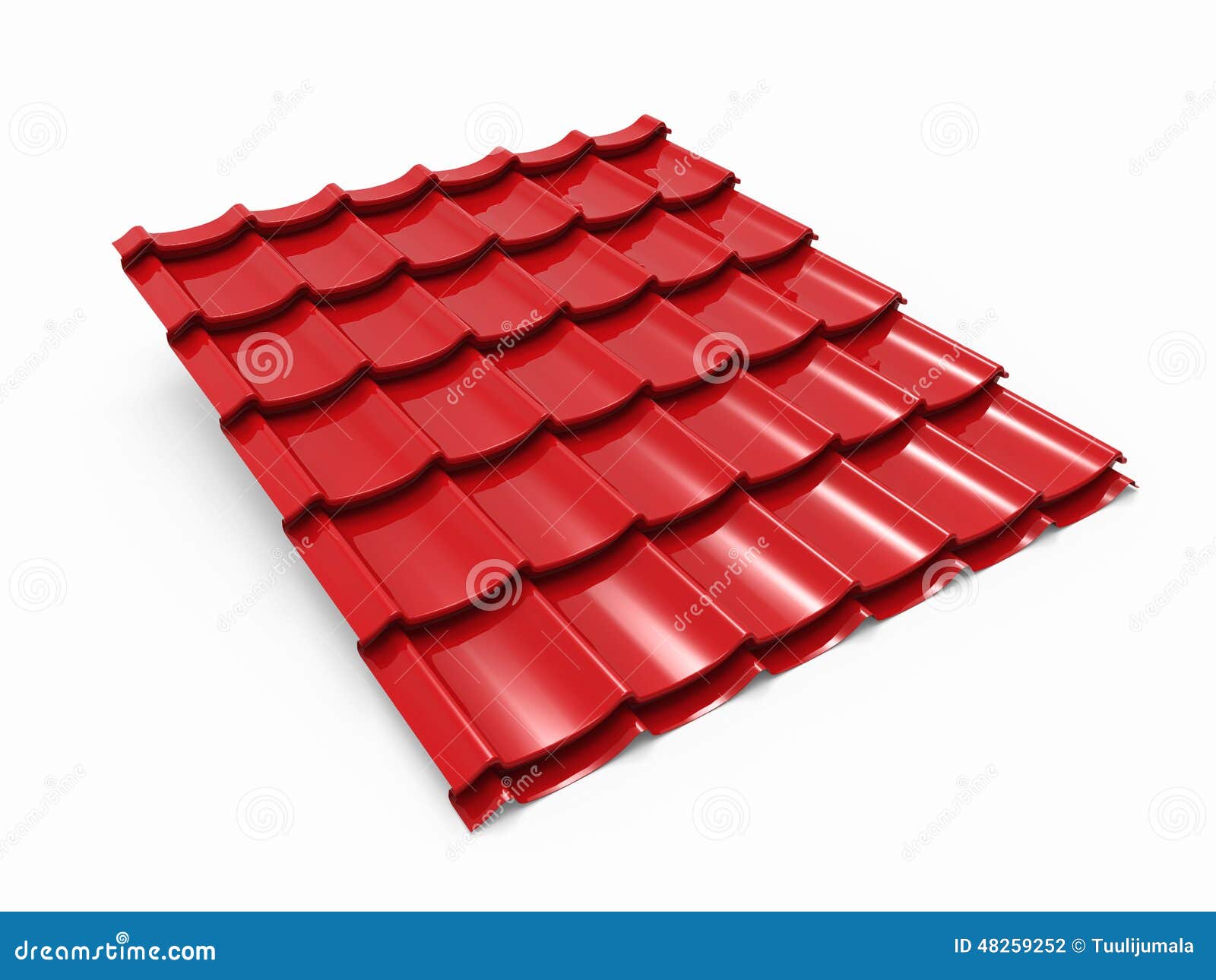 Red metal roof tile sheet stock illustration. Illustration of build ...