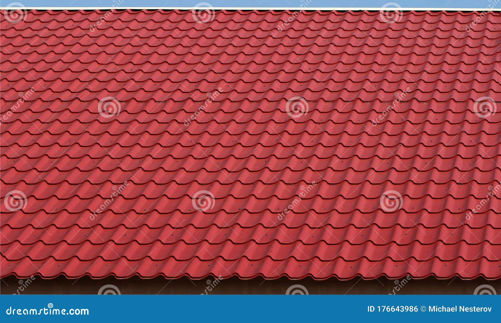 Red Metal Roof Tiles, Background, Texture Stock Photo - Image of brick ...