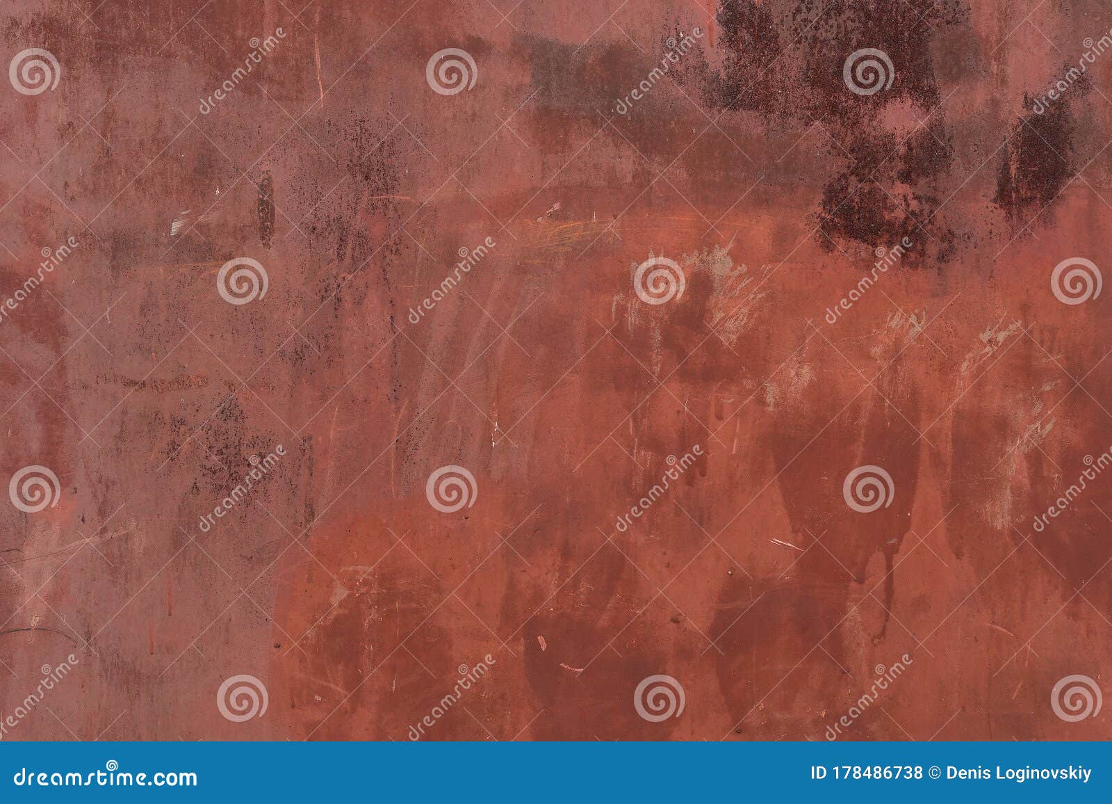 Red Metal Sheet Covered with Old, Old Paint Stock Photo - Image of ...