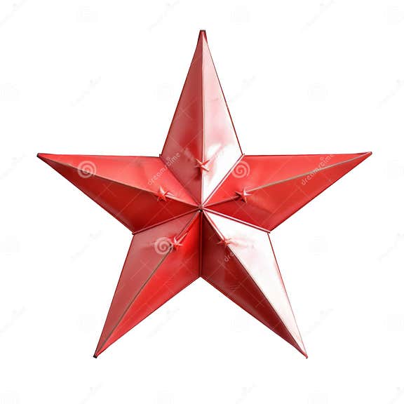 Red Metal Star with Five Points Stock Illustration - Illustration of ...