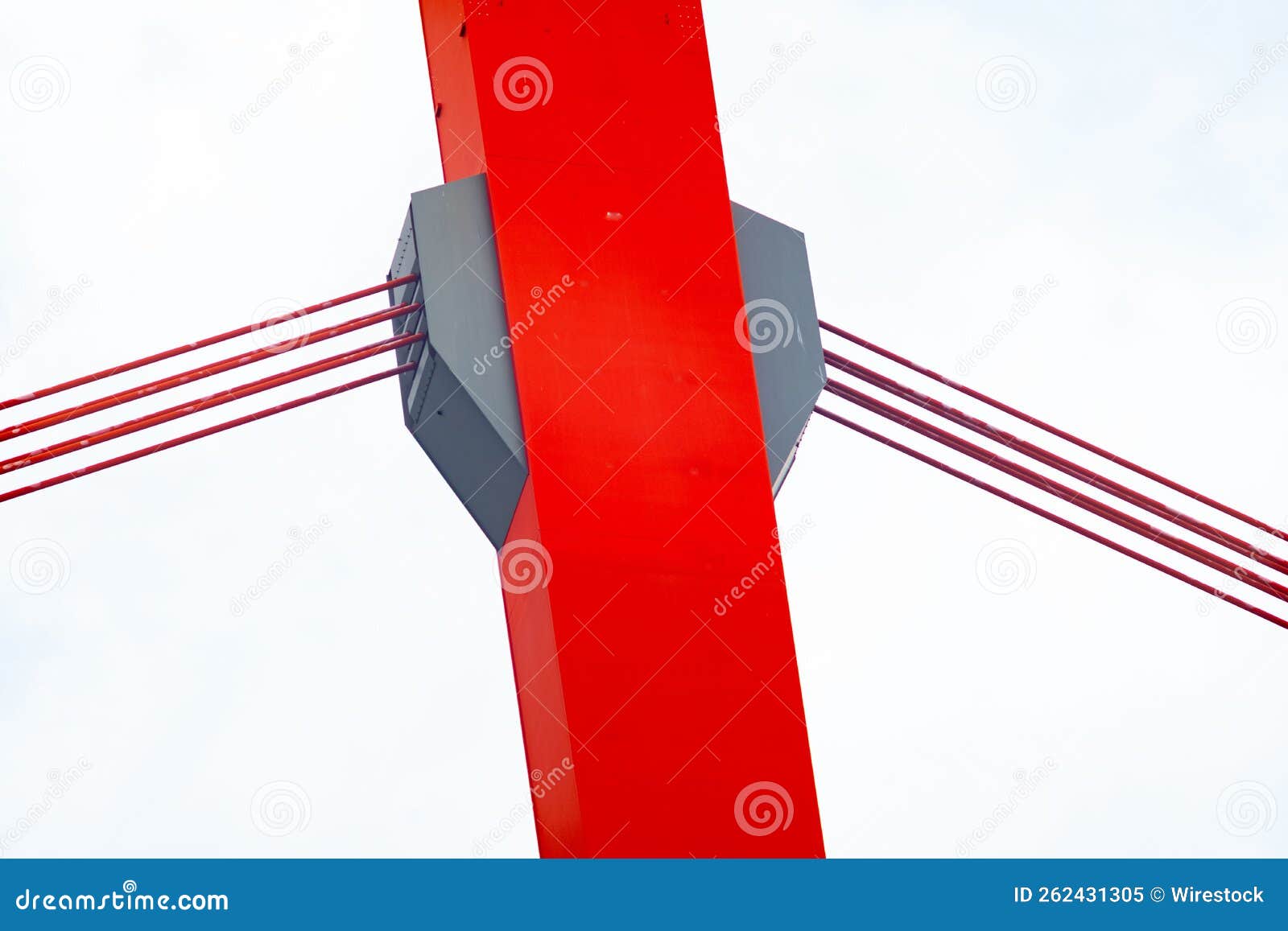 Metal Strings Attached To the Pole of a Cable-stayed Bridge Stock Image ...