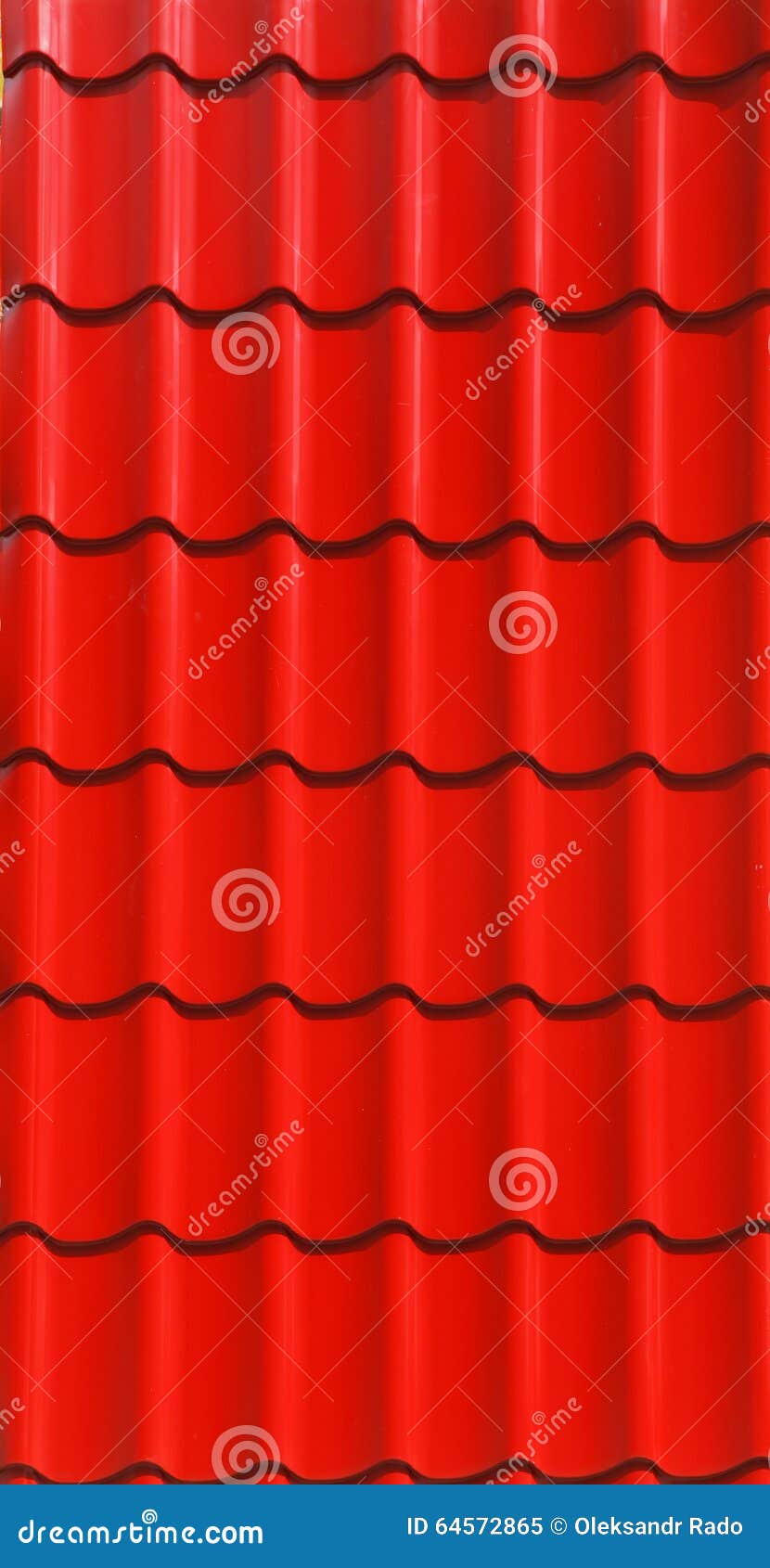 Red Metal Tile Sheet Isolated on White Background. Stock Image - Image ...