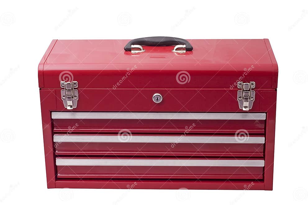 Red metal tool box stock image. Image of toolbox, home - 2142781