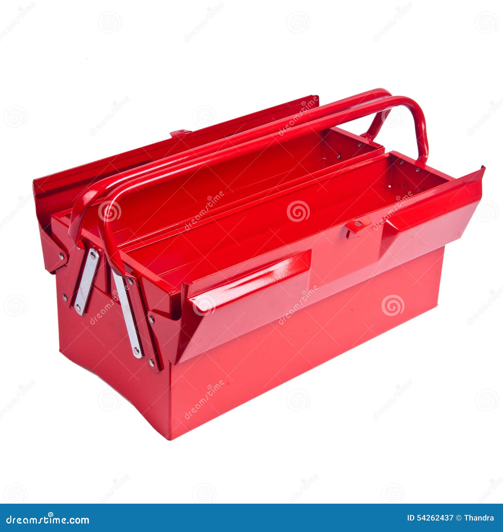 Red Metal Toolbox Isolated on White Stock Image - Image of iron ...