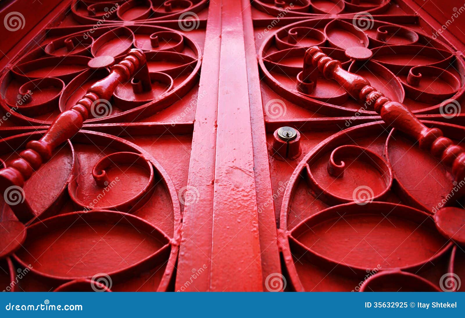 Red metal vintage door stock image. Image of perspective - 35632925