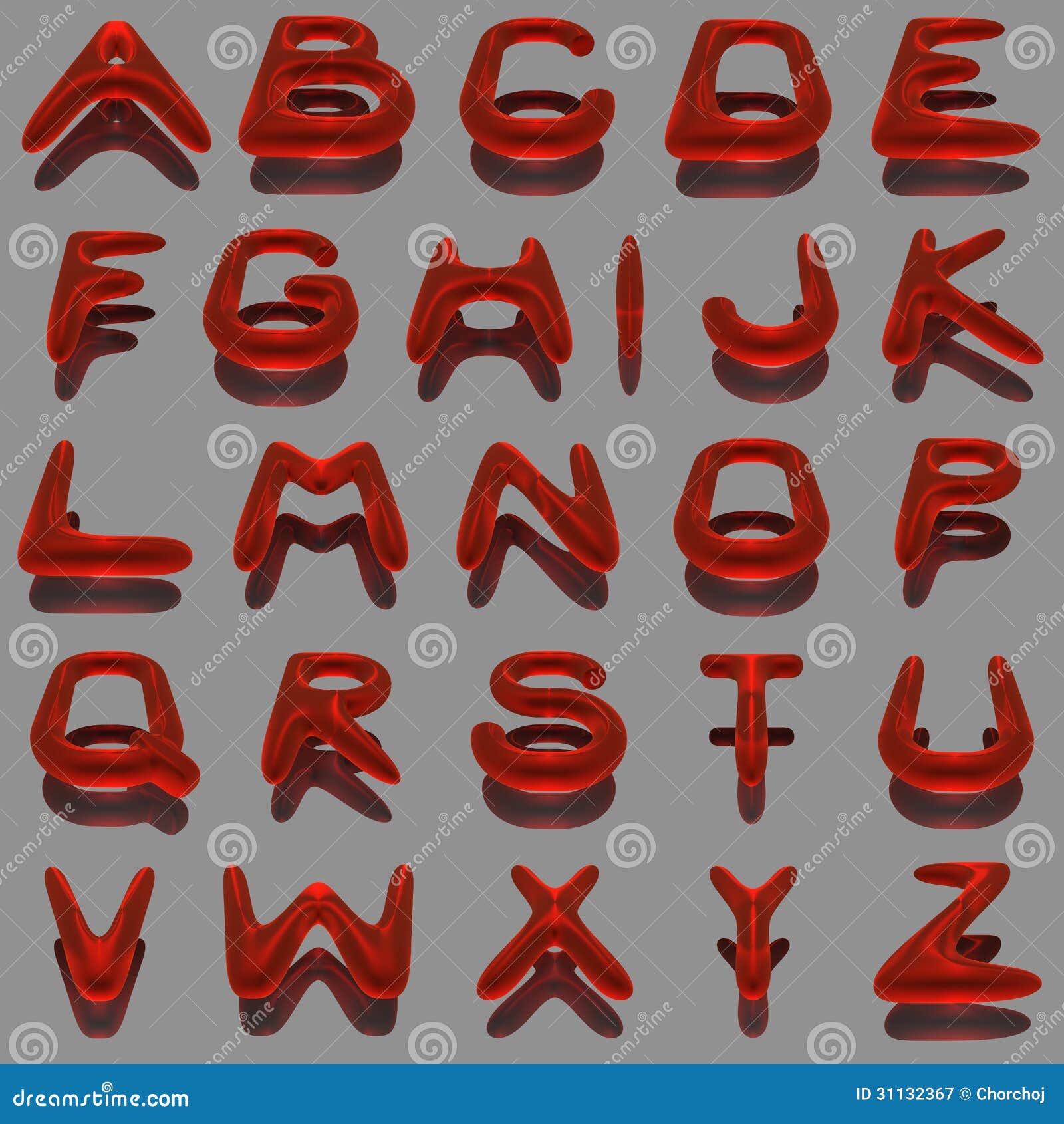 Red metallic alphabet stock illustration. Illustration of symbol - 31132367