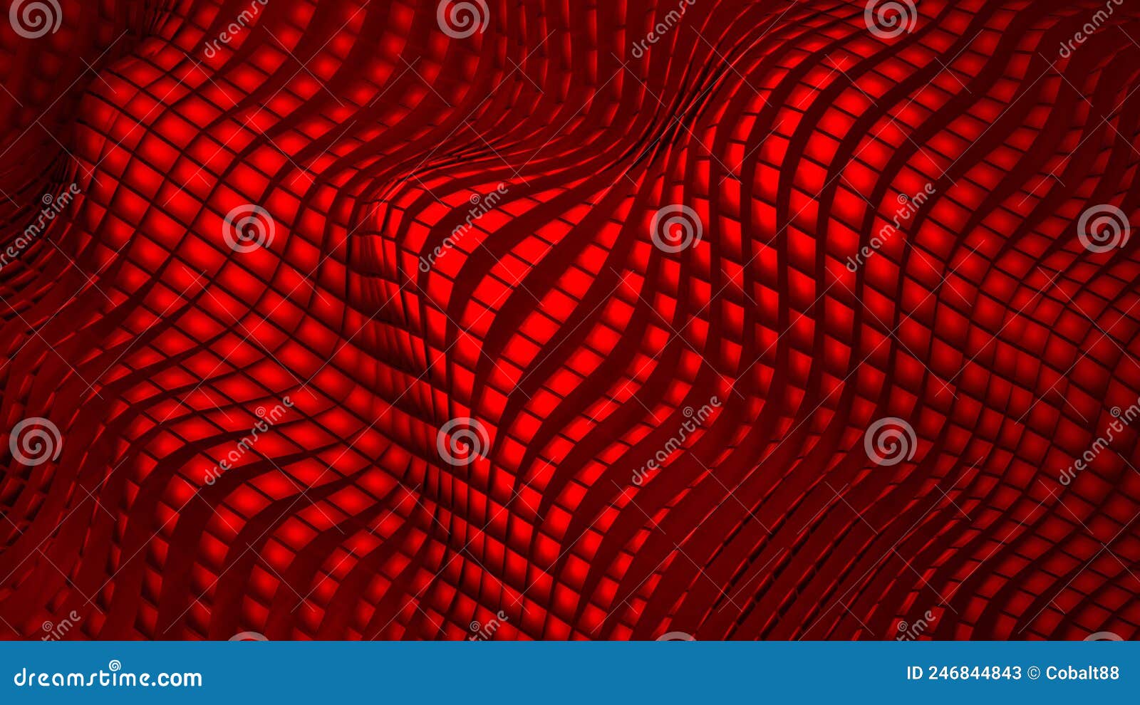 Red Metallic Background, 3D Waves from Square Shapes Mosaic Stock ...