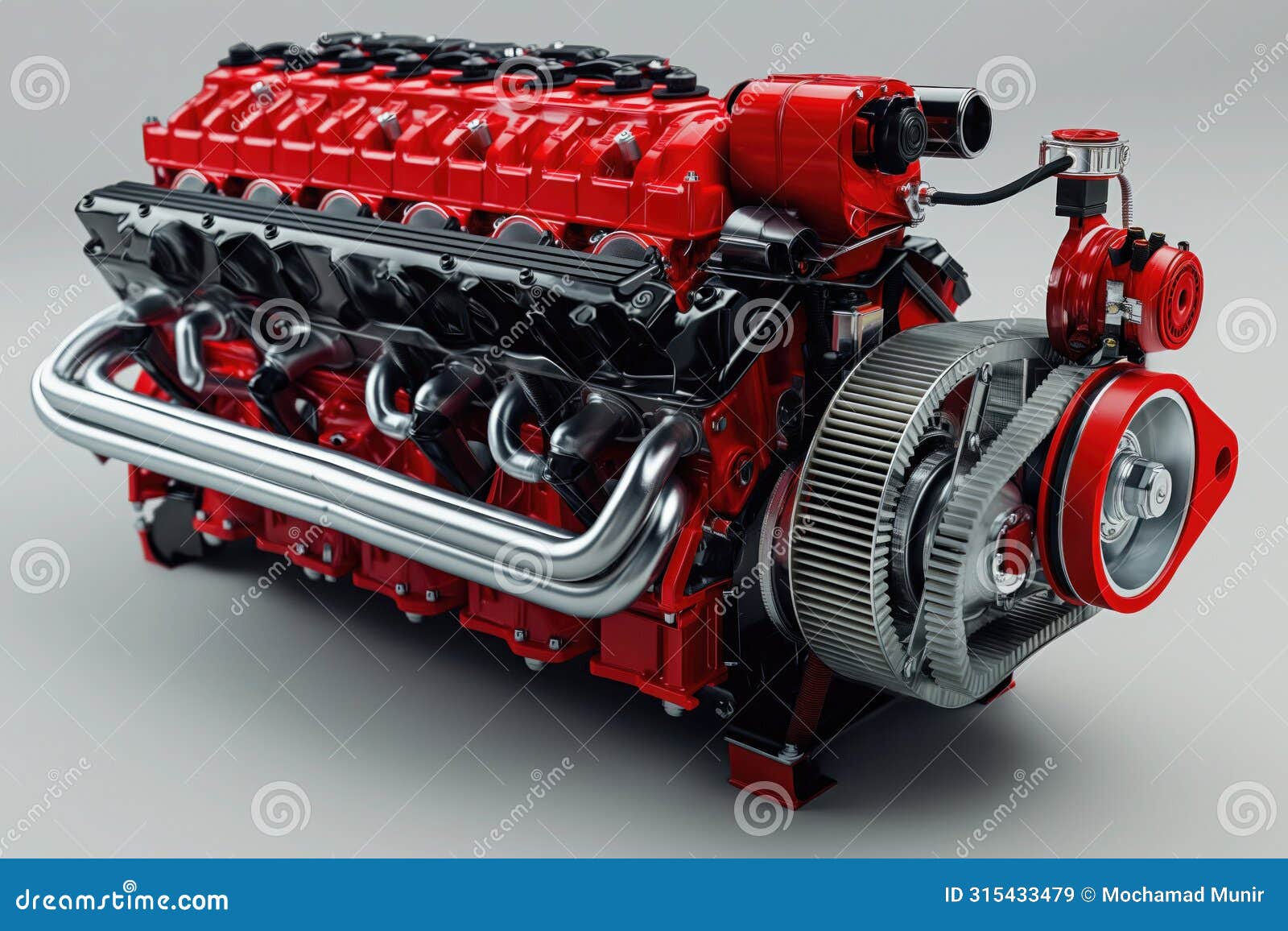 Car Engine Block of V8 OHV Type Stock Illustration - Illustration of ...