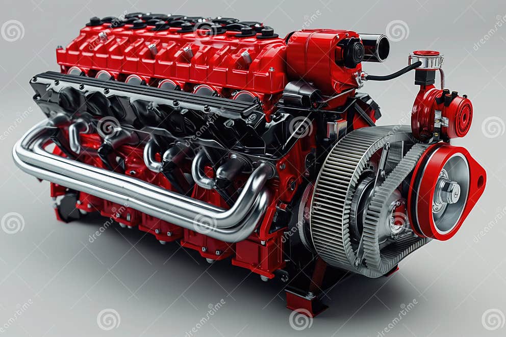 Car Engine Block of V8 OHV Type Stock Illustration - Illustration of ...