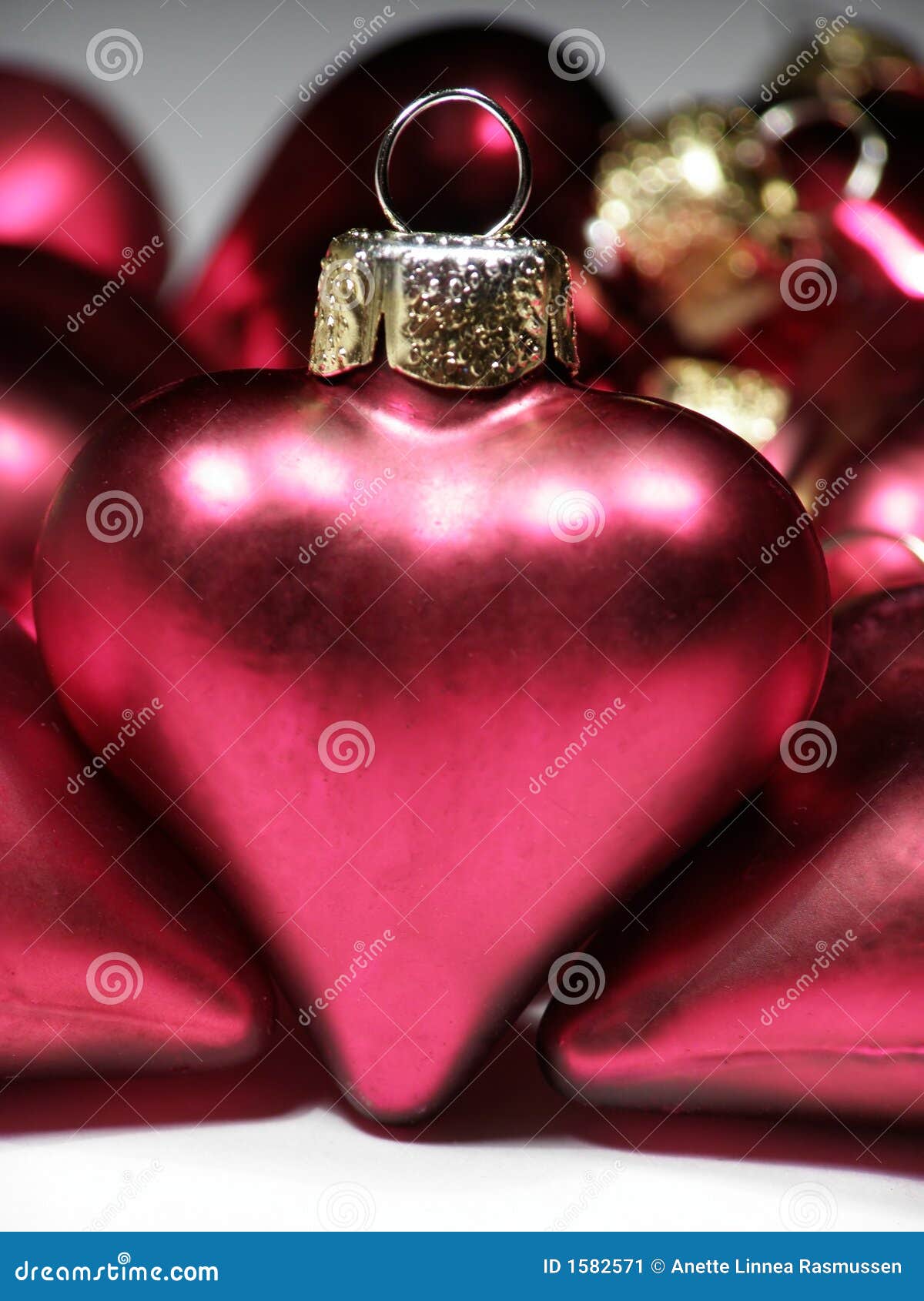 Red Metallic Christmas Hearts Stock Image - Image of vibrant, valentine ...