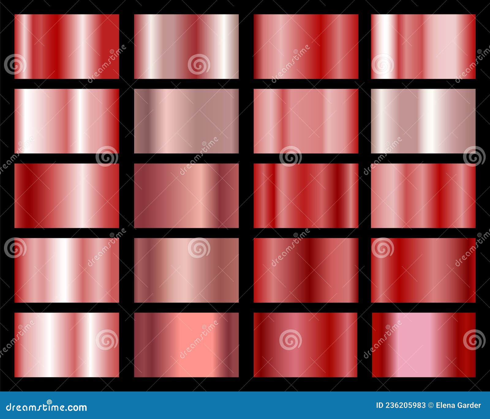 Red Metallic Gradients. Bronze Foil Shine Texture. Vector Foil Template ...