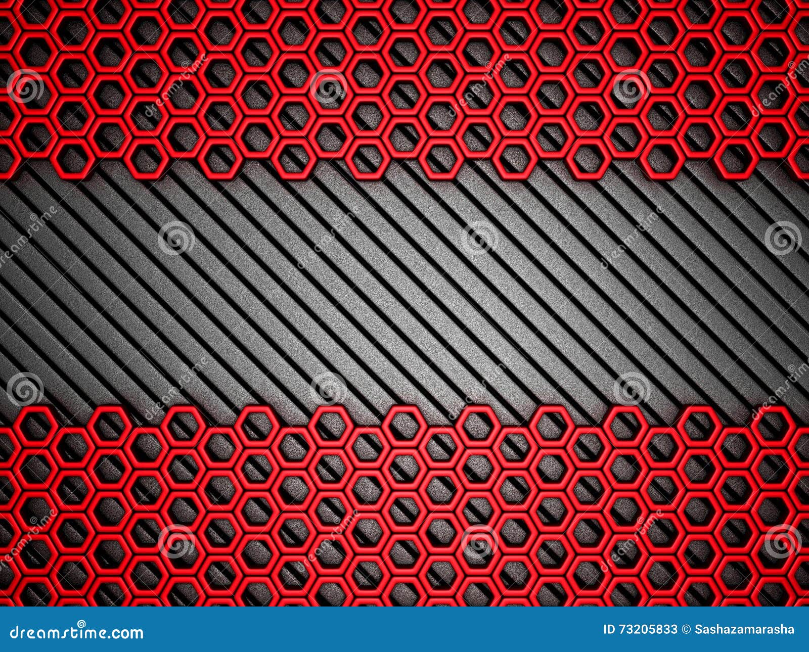 Red Metallic Hexagon Pattern Background Stock Illustration ...