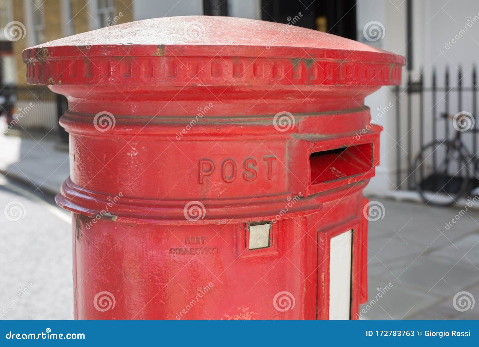 Red and Metallic Mailbox in London Street Stock Image - Image of ...