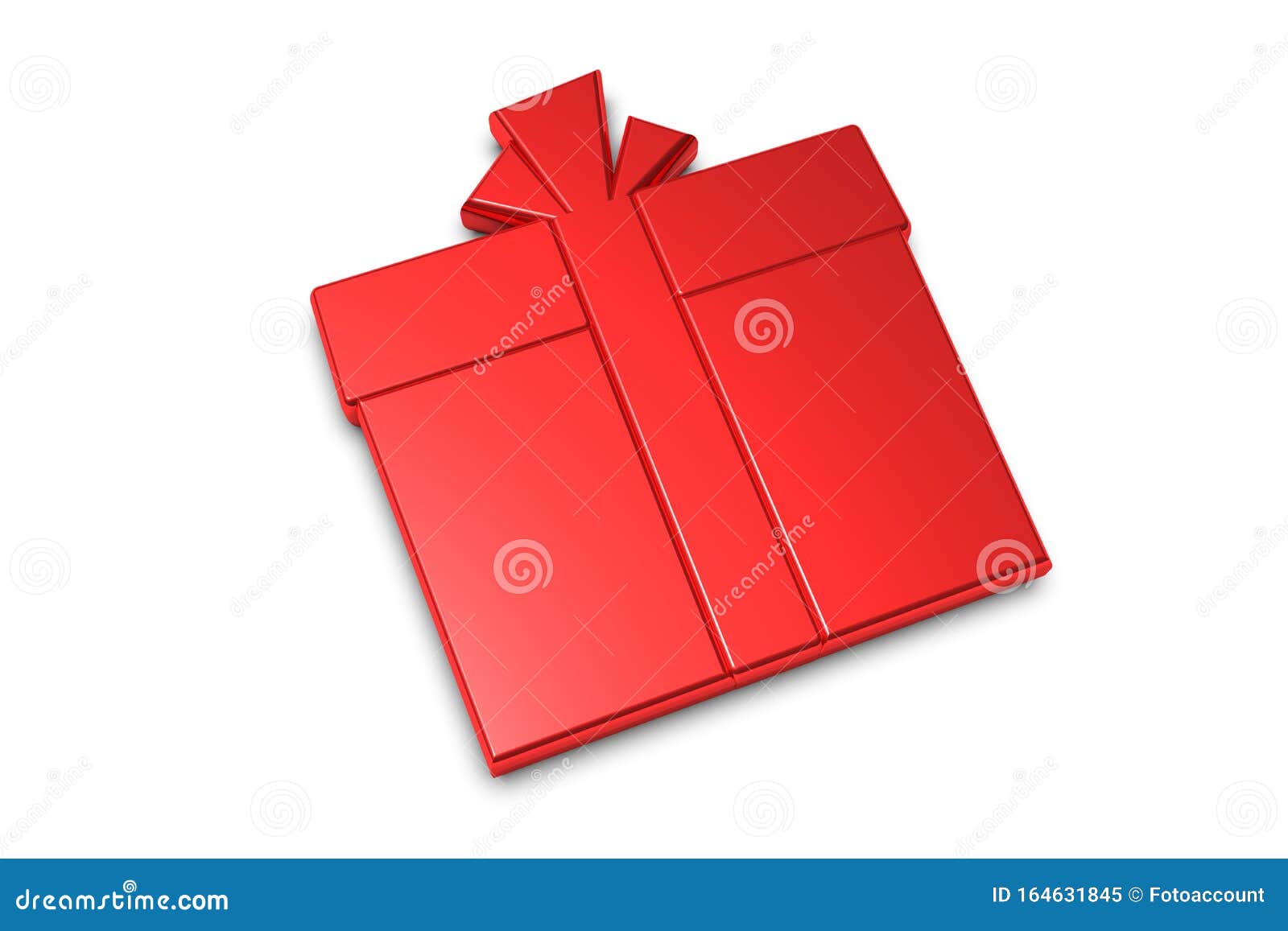 Red Metallic Present - 3D Illustration - Isolated on White Background ...
