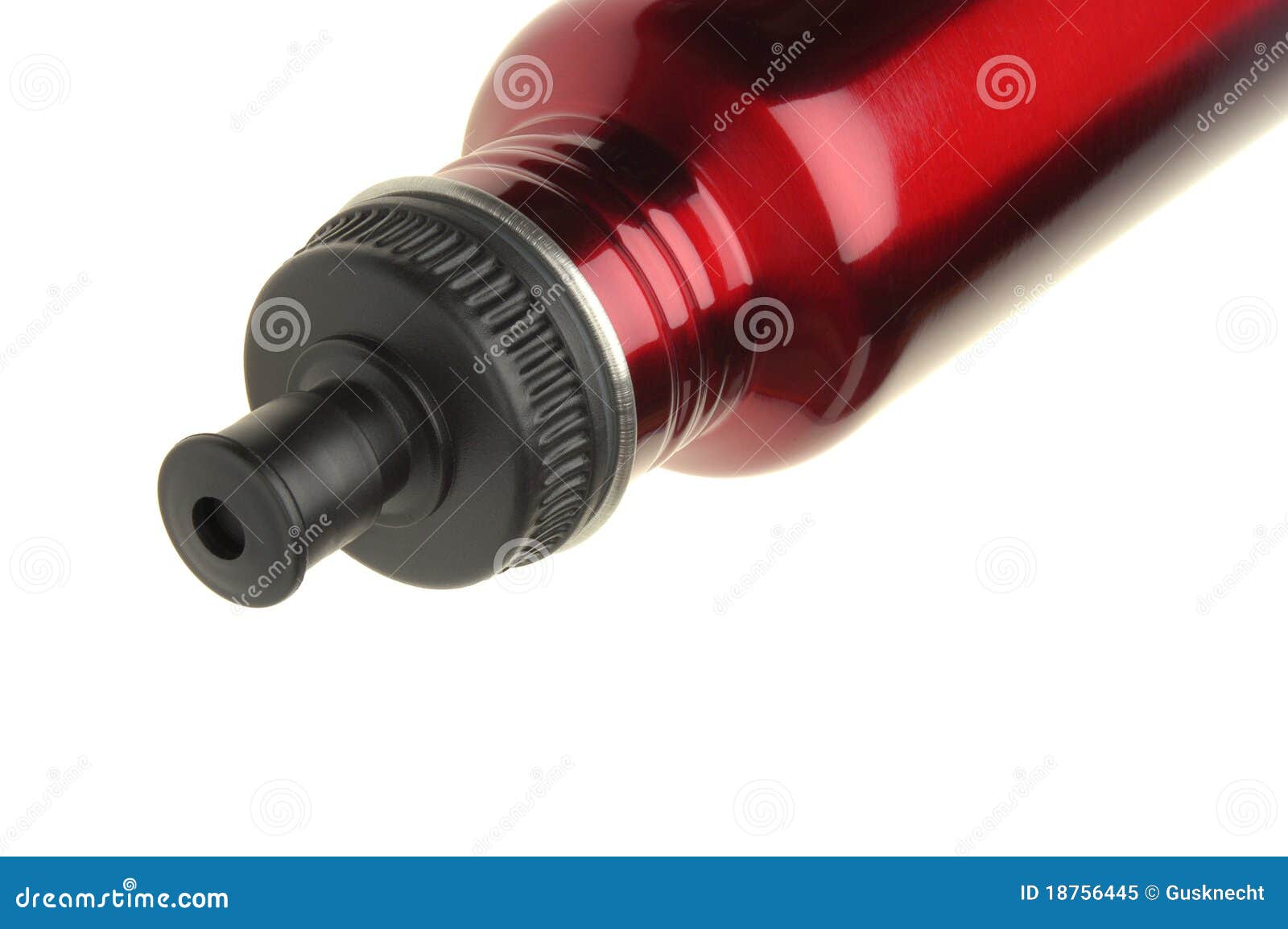 Red Metallic Water Bottle Close Up Stock Image - Image of workout ...