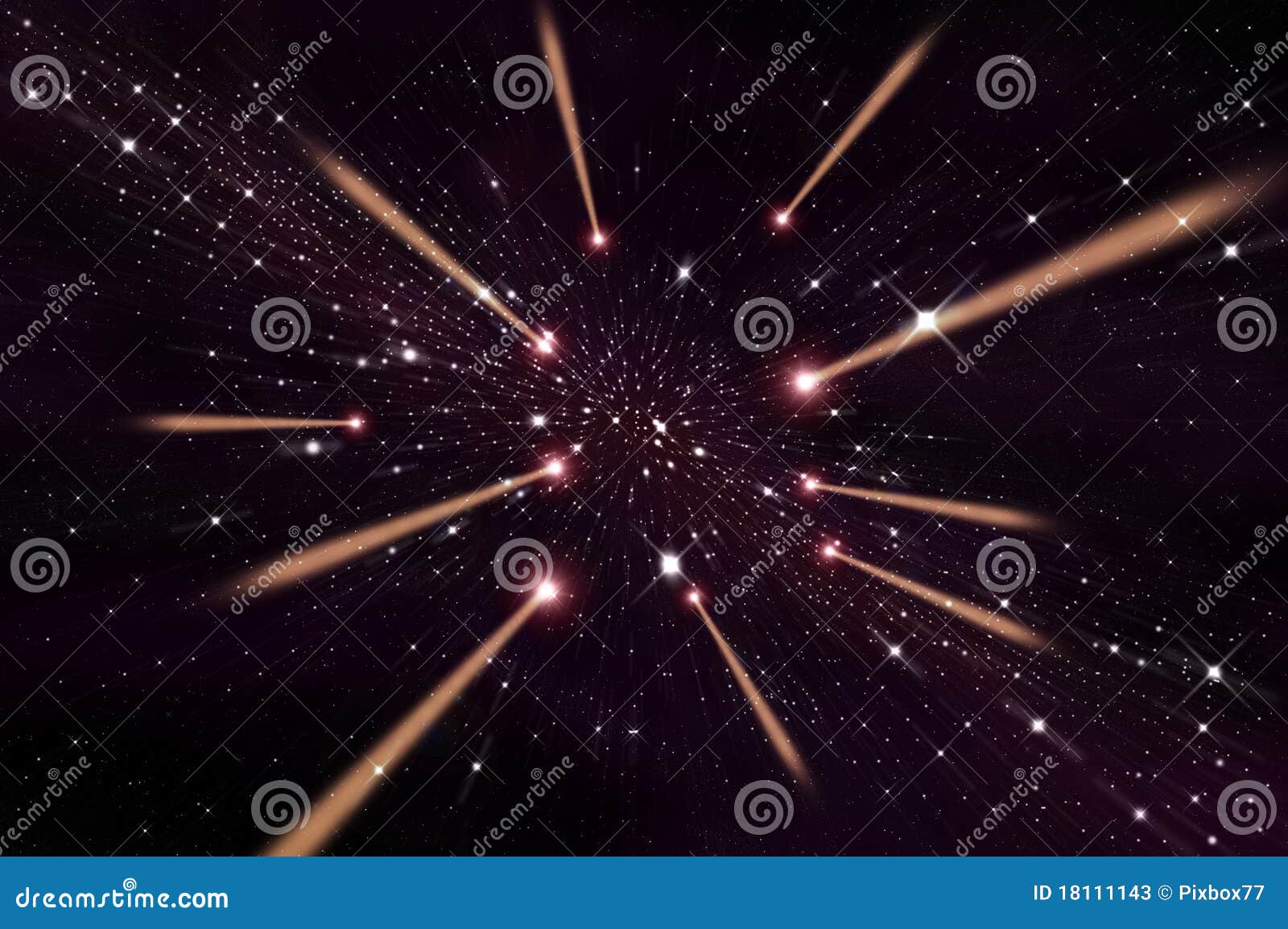 Red Meteor Flying in the Universe Stock Illustration - Illustration of ...