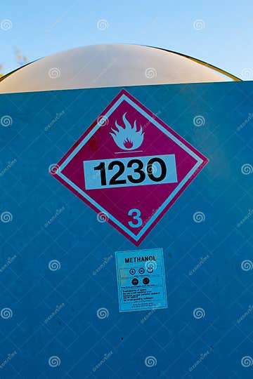 Red methanol sign stock photo. Image of farm, coil, business - 80338540