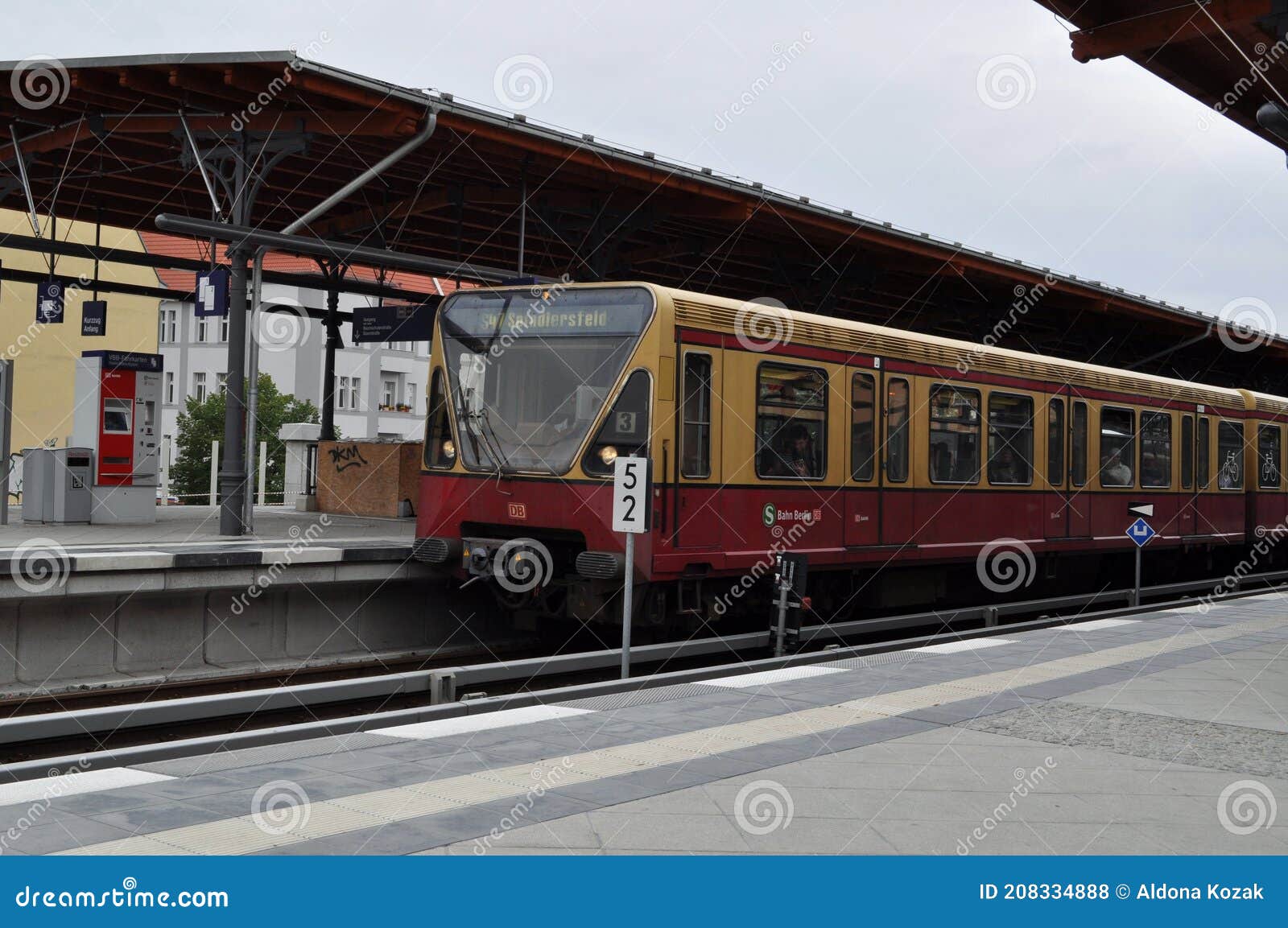 Red Metro Train Subway on Station German Stock Photo - Image of track ...