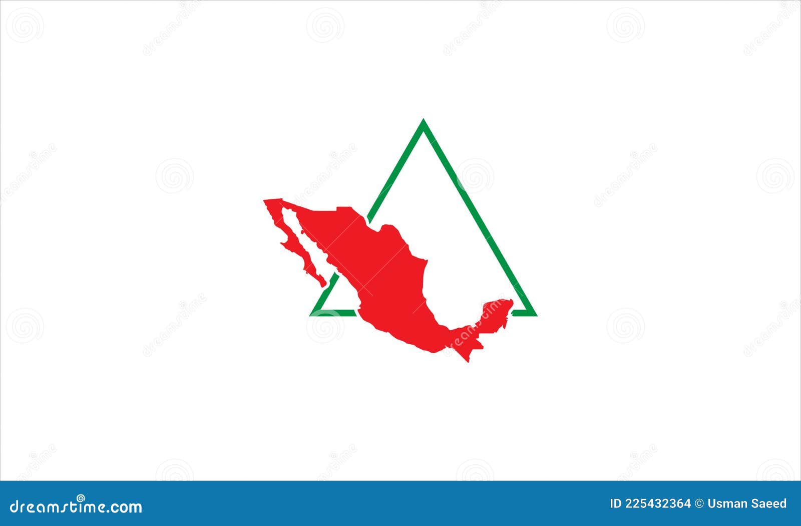 Red Mexican Map in Triangle Icon Logo Design Vector Illustration Symbol ...