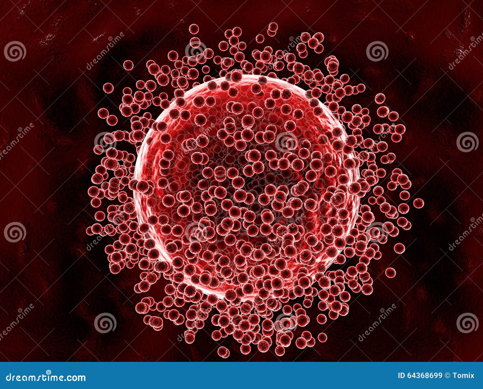 Red Micro Cells - 3D Illustration Stock Illustration - Illustration of ...