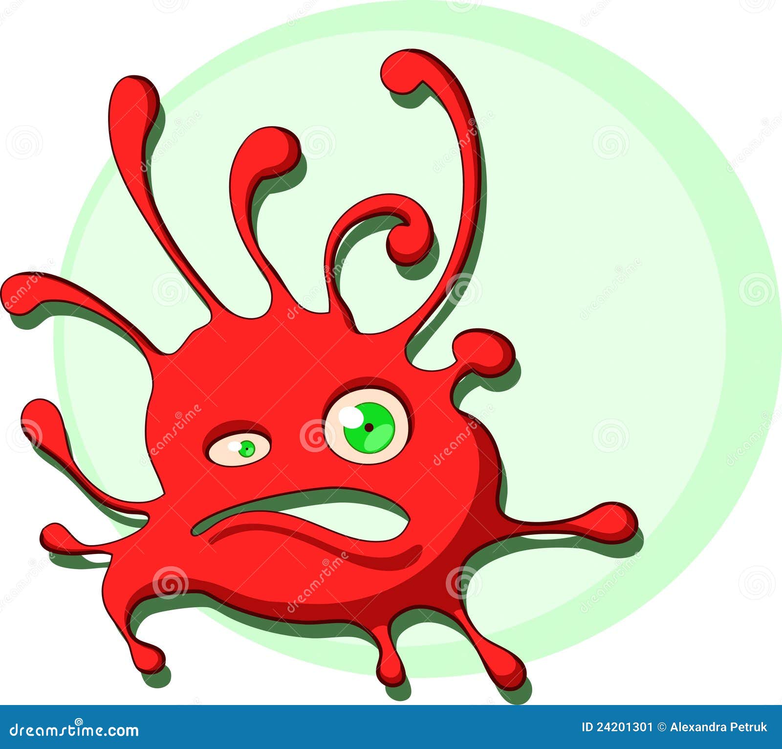 Red microbe stock vector. Illustration of frightening - 24201301