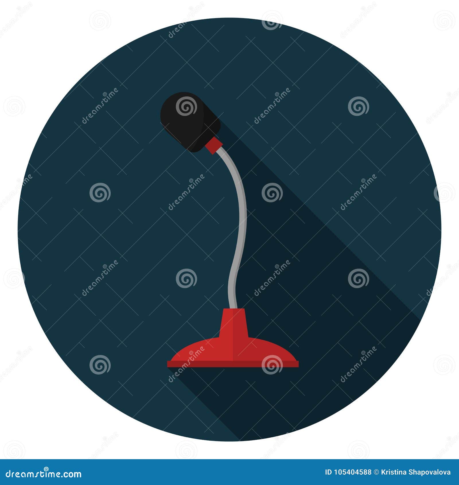 Red Microphone Icon in Flat Design. Stock Illustration - Illustration ...