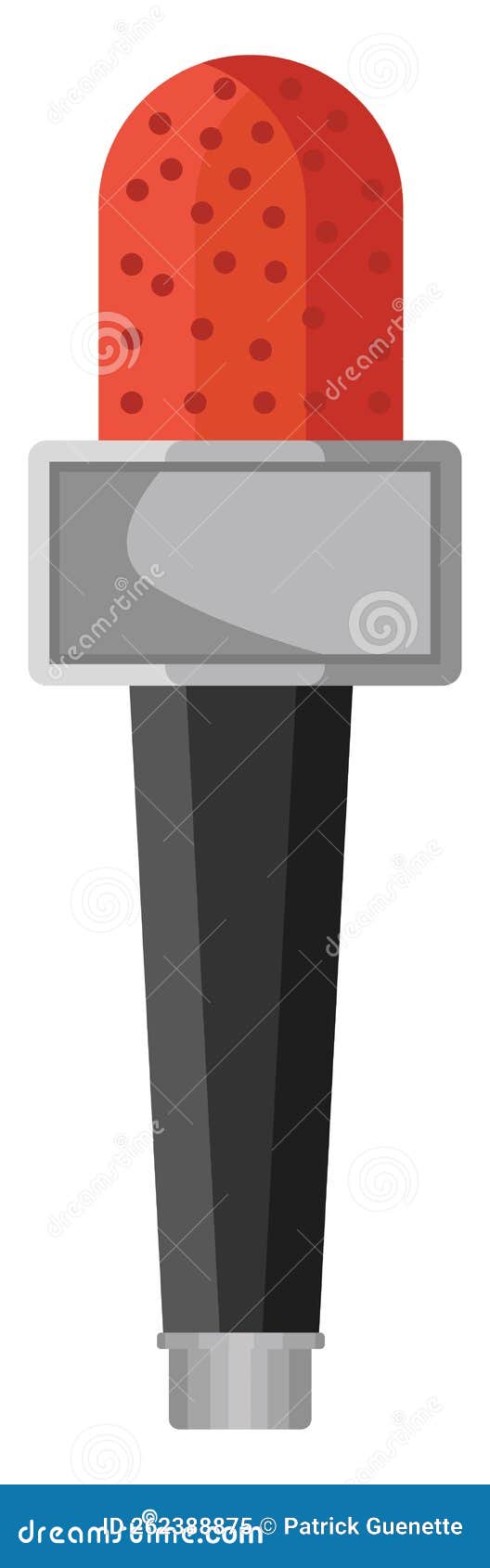 Red microphone, icon stock vector. Illustration of graphic - 262388875
