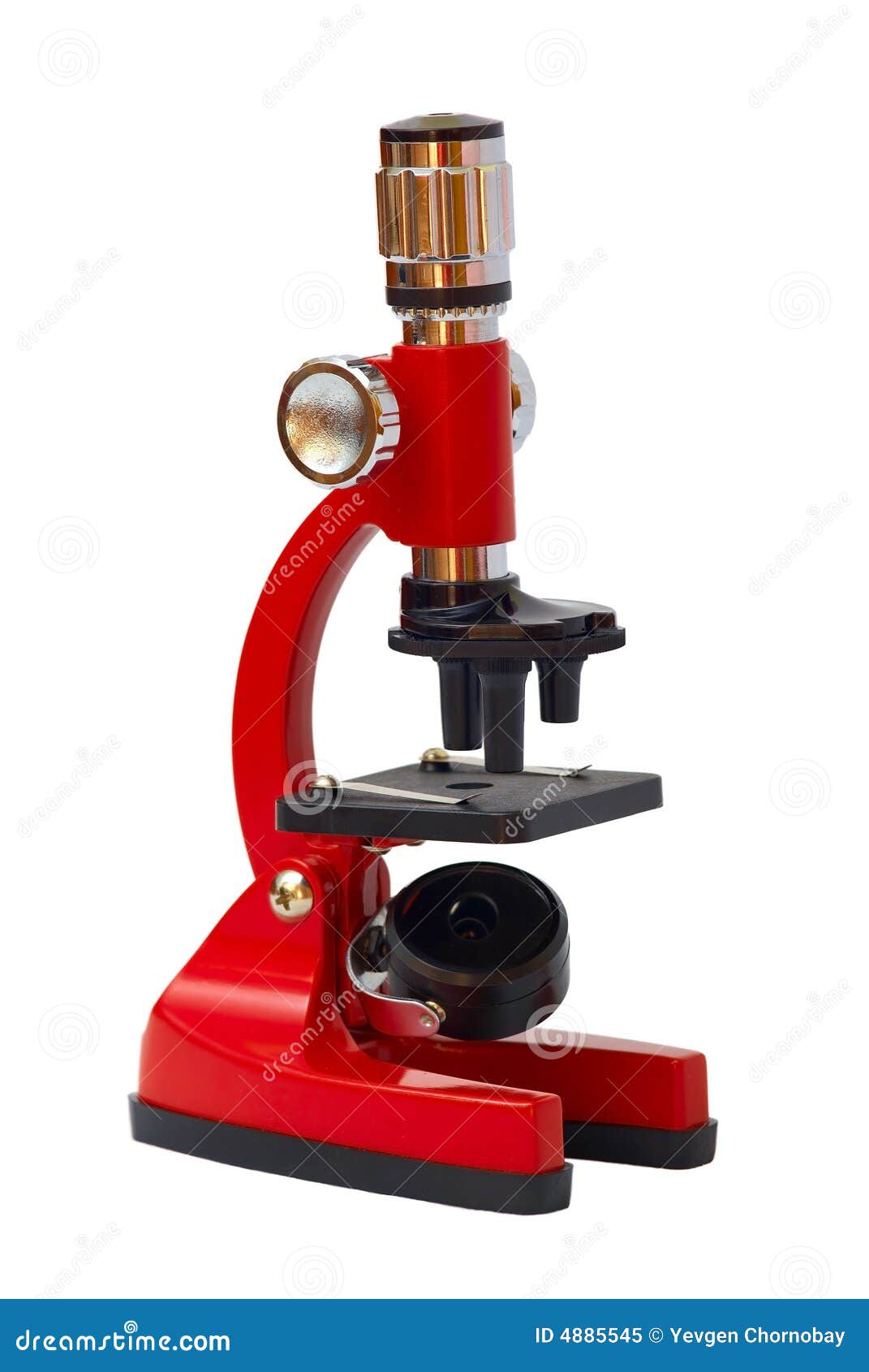 Red microscope stock image. Image of metallic, optical - 4885545
