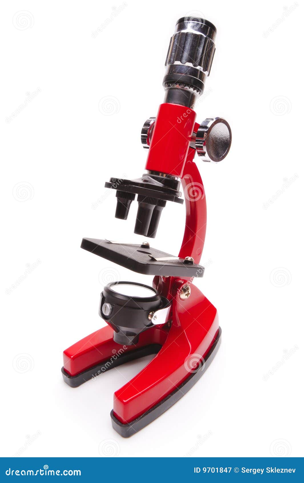 Red microscope stock image. Image of scientific, equipment - 9701847