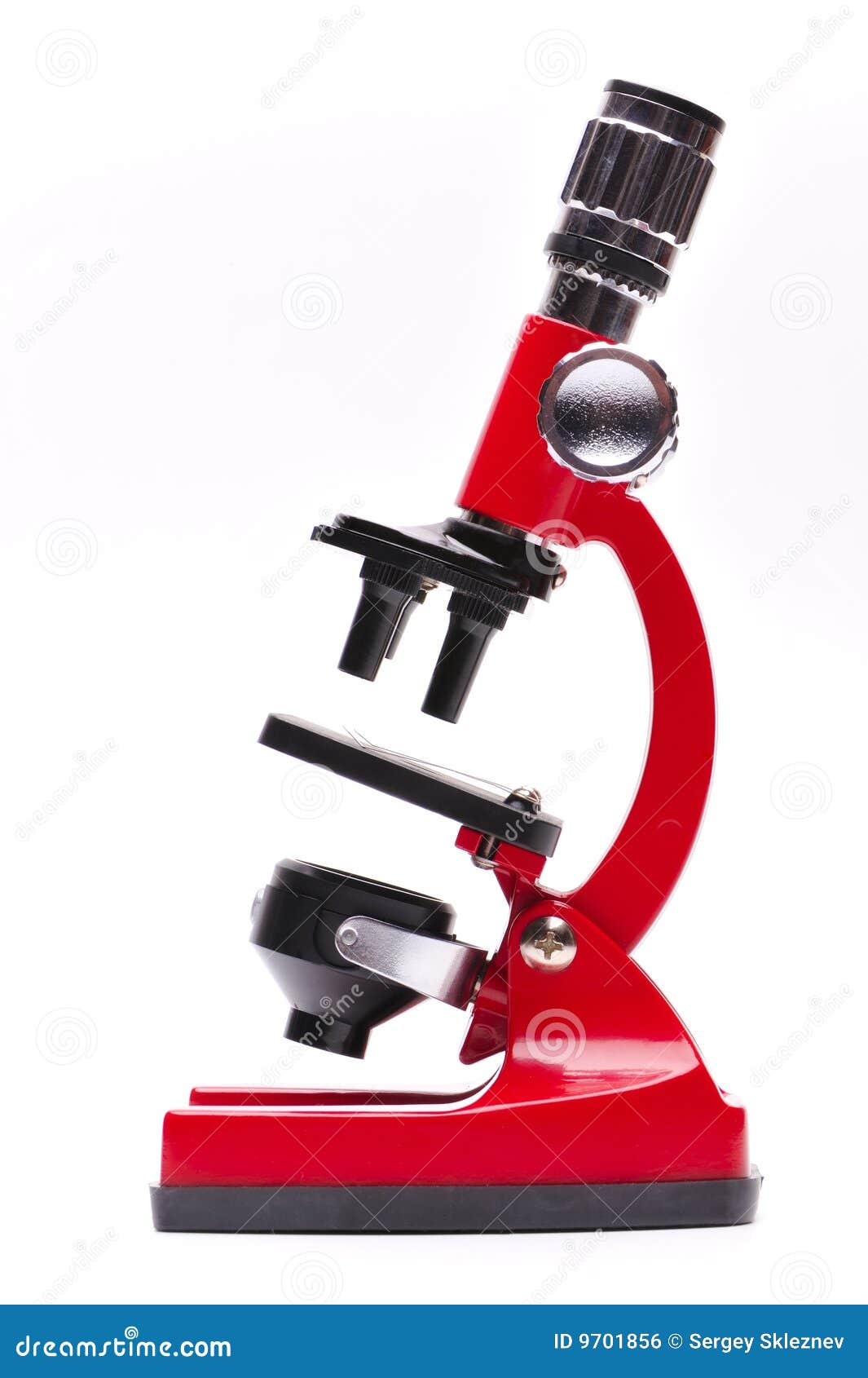Red microscope stock photo. Image of ocular, education - 9701856