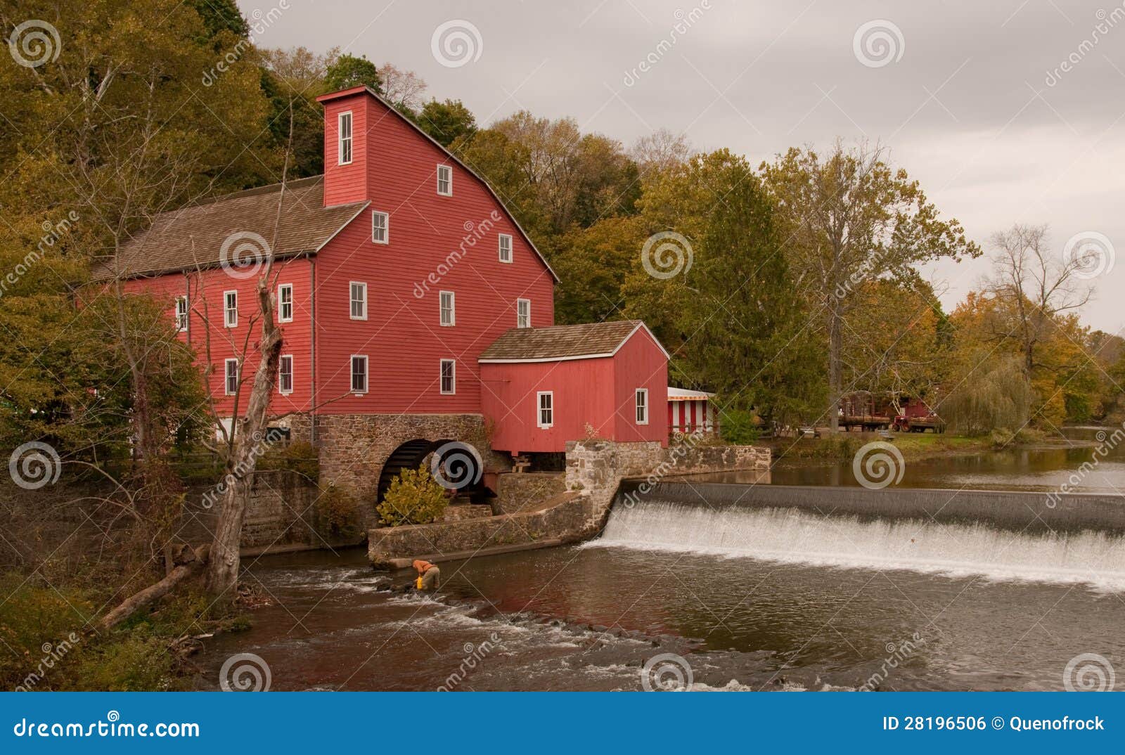 The Red Mill stock photo. Image of trees, village, museum - 28196506