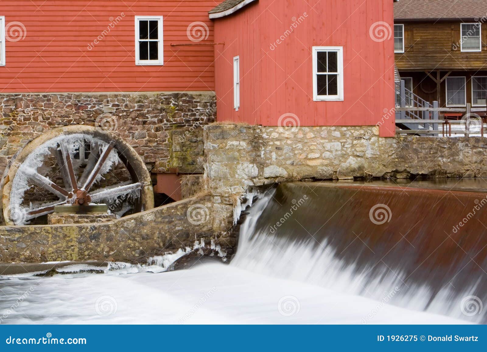 The Red Mill with Waterfalls Stock Image - Image of hunterdon, trees ...