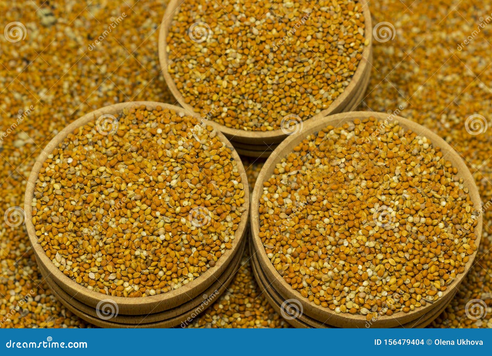 Red Millet Grains in Wooden Boxes Stock Photo - Image of harvest, grain ...
