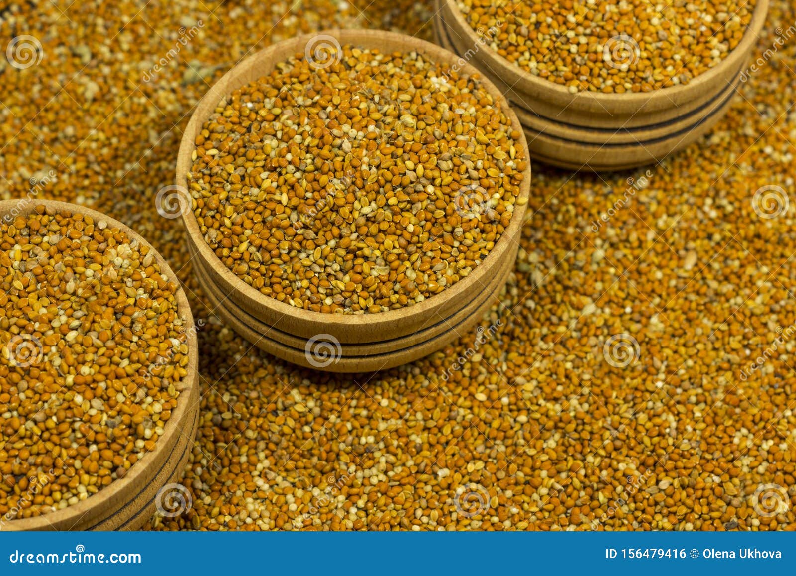 Red Millet Grains in Wooden Boxes Stock Photo - Image of birds, crop ...