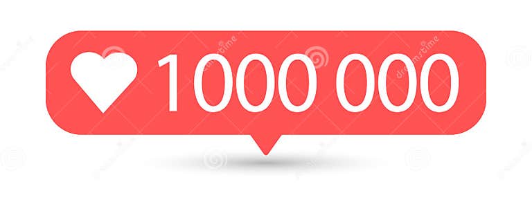 Red 1 Million Like Icon, Vector Illustration Stock Vector ...