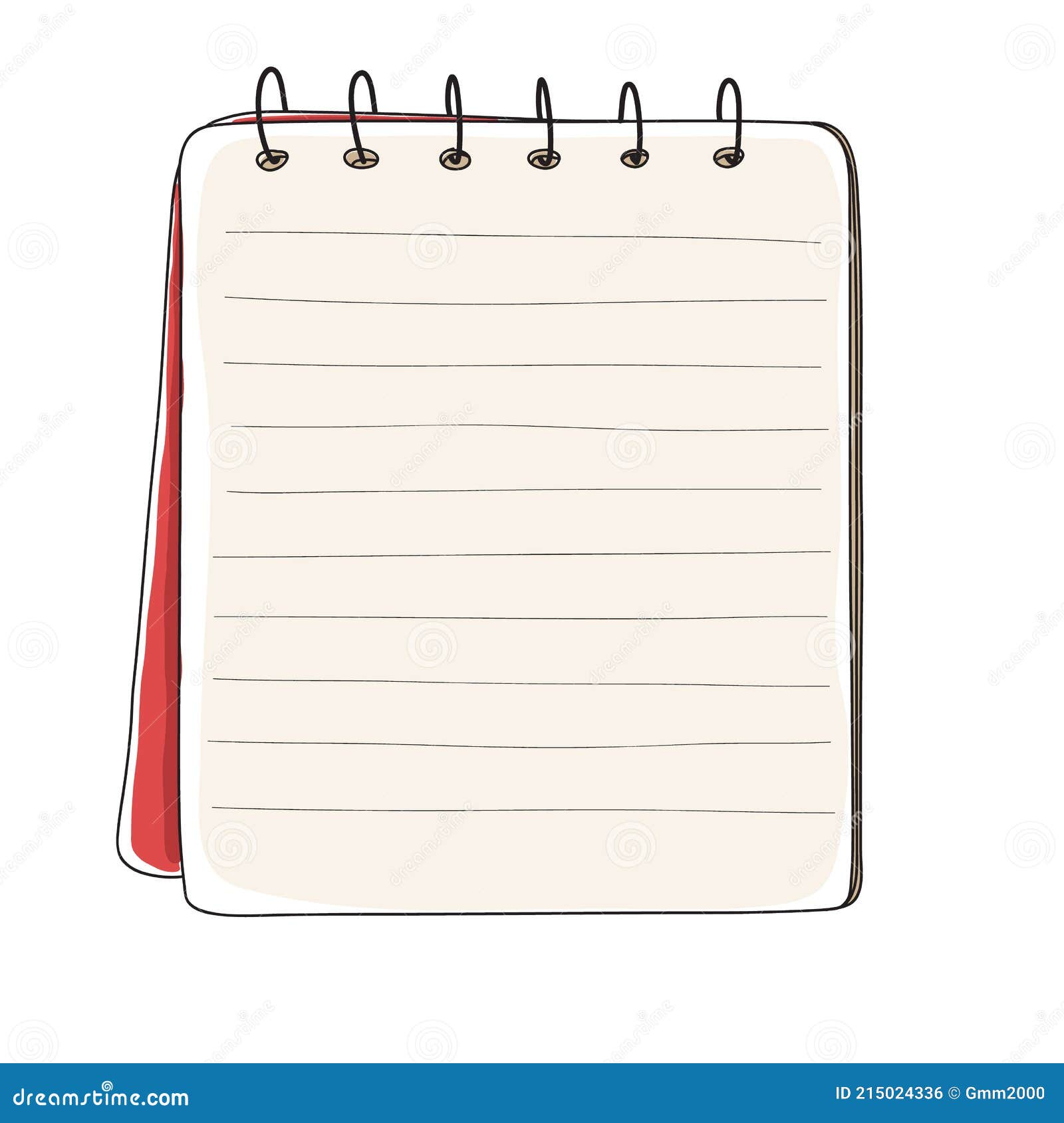 Red Mini Notebook Hand Drawn Vector Line Art Illustration Stock Vector ...