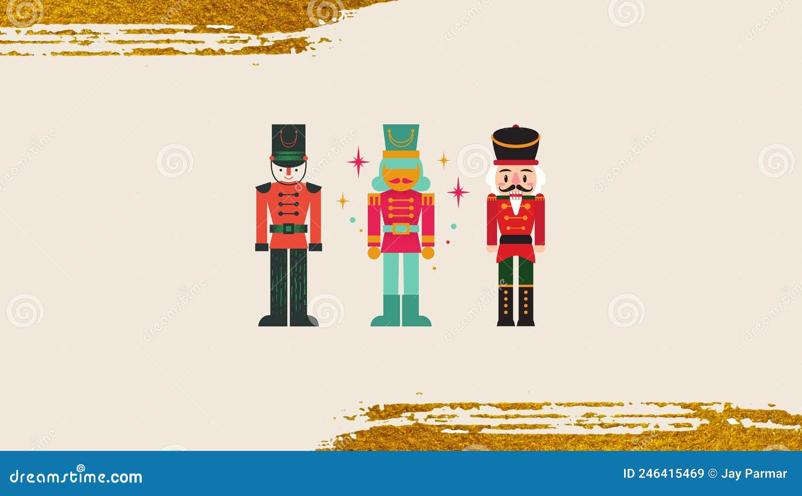Red Minimal Nutcracker Trio Desktop Wallpaper Stock Illustration ...