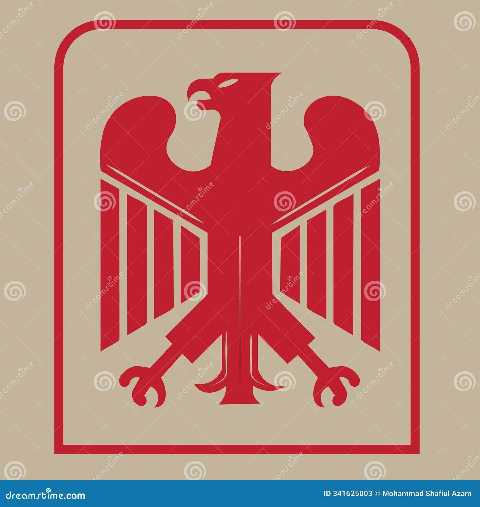 Red Minimalist Eagle Emblem - Vector Design with Bold Wings Stock ...