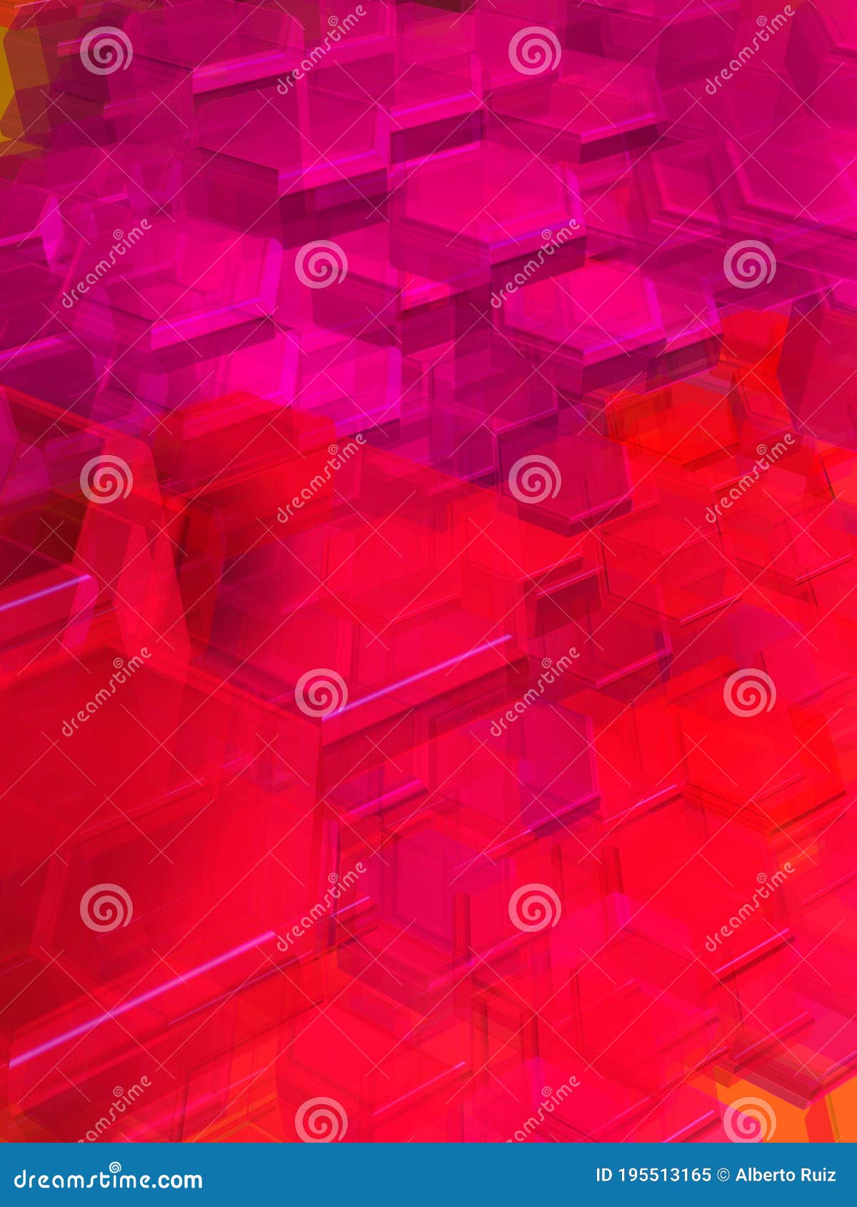 Red Mist Background with Geometric Shapes in Perspective Stock ...
