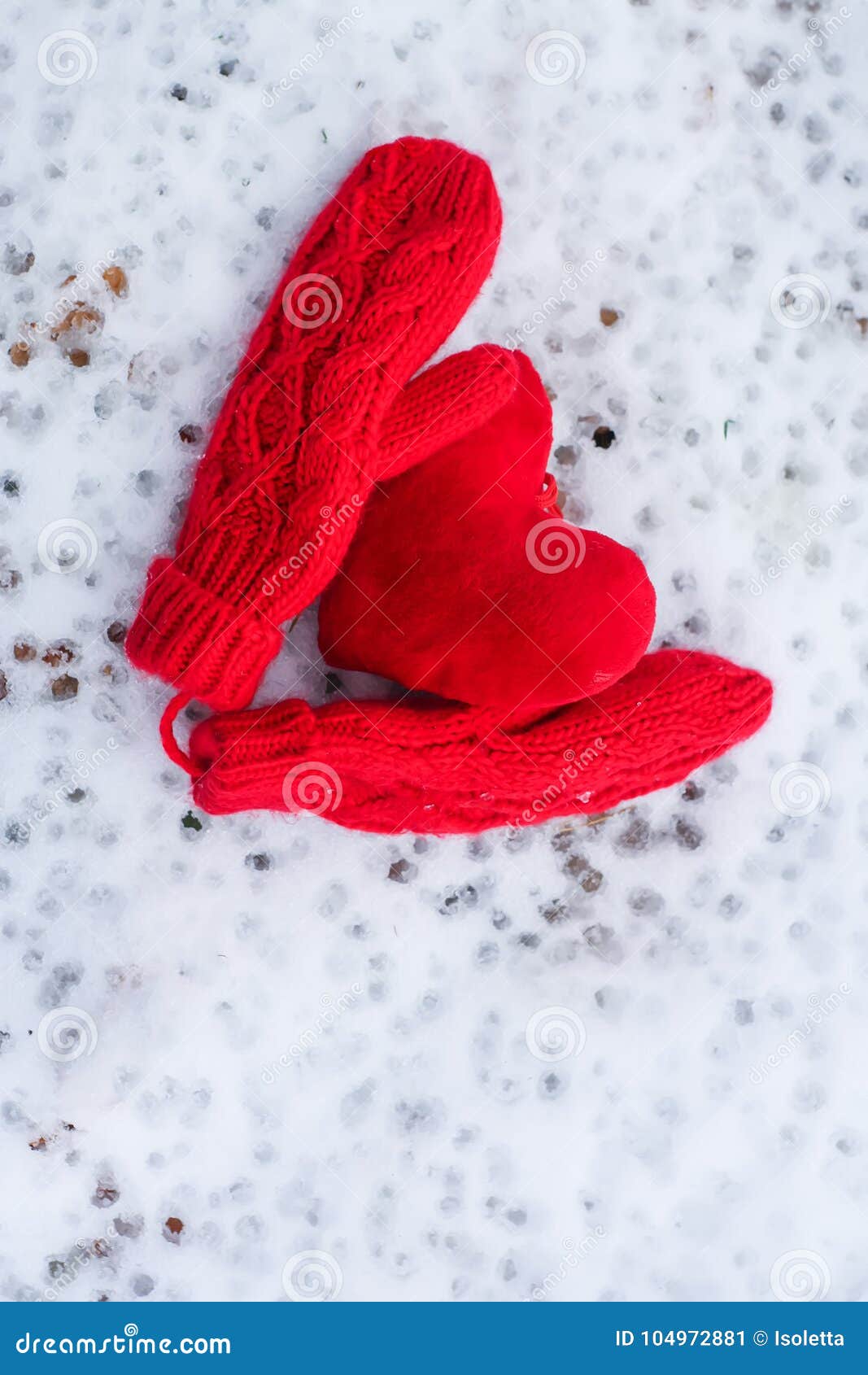 Red mittens and heart stock image. Image of abstract - 104972881
