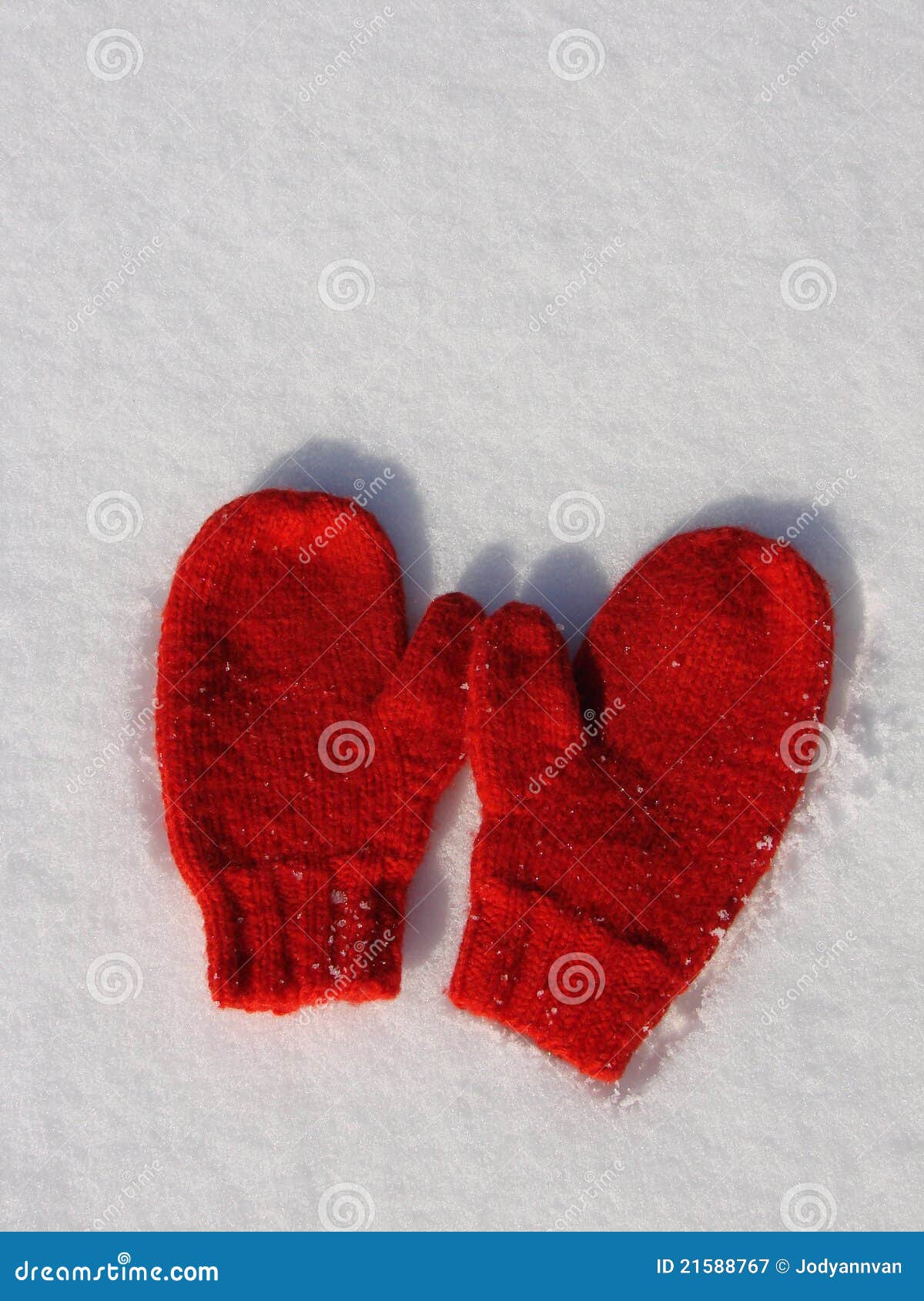 Red mittens on snow stock image. Image of vintage, mittens - 21588767